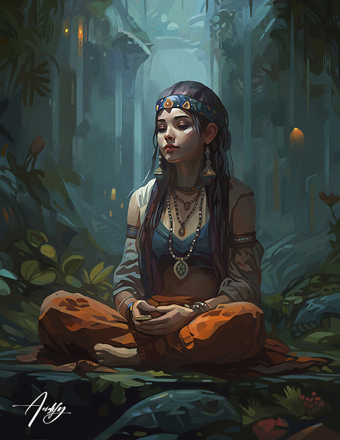 ArtStation - Meditate Your Way to Bliss: The Path to Enlightenment