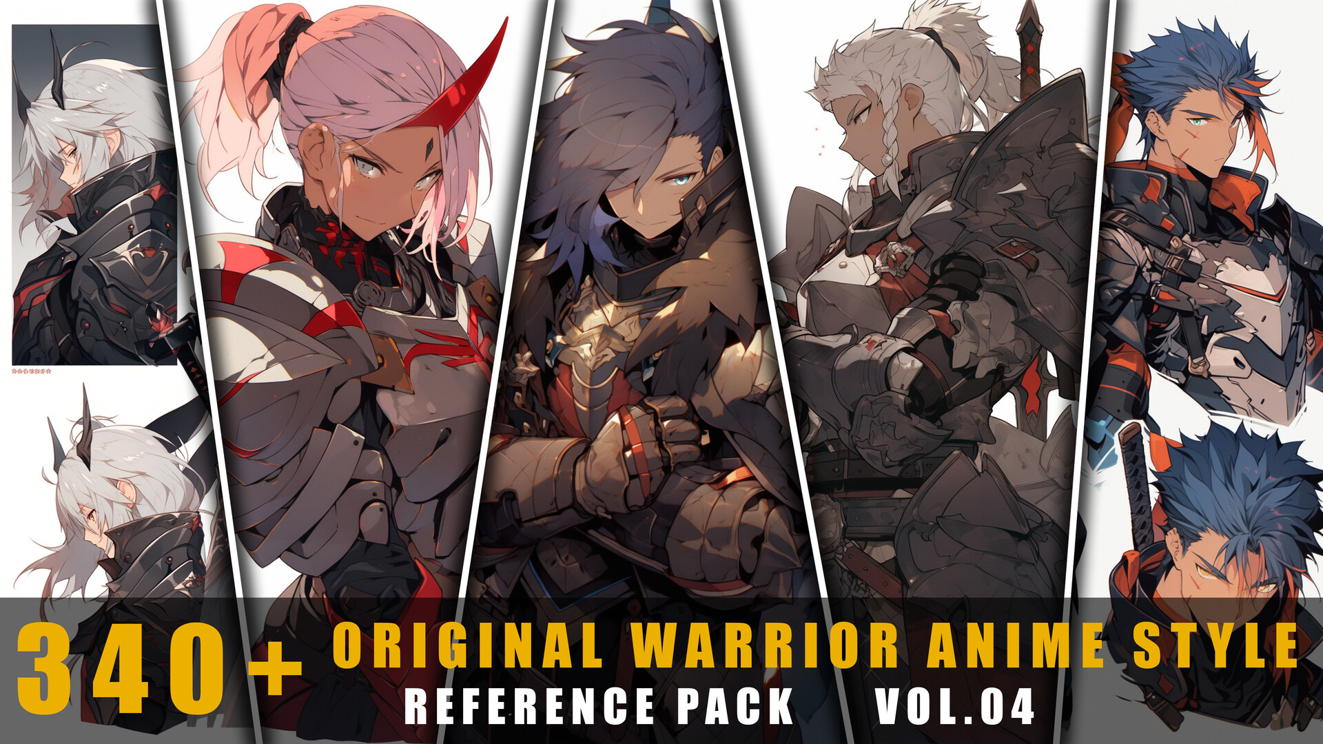 WaterLaw's Studio - 340+ Original Warrior Anime Style - References Pack ...