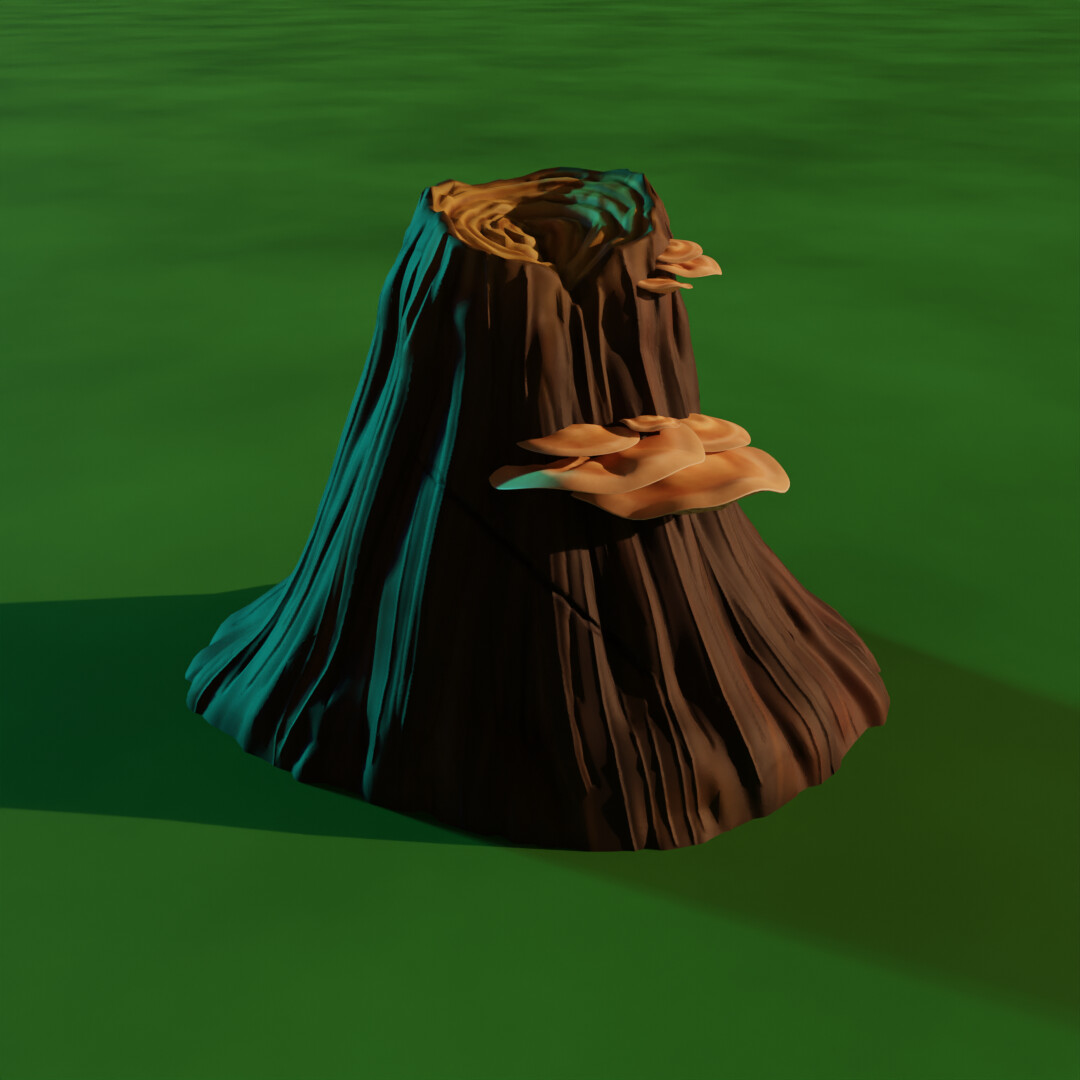 ArtStation - Tree Stump with Mushrooms