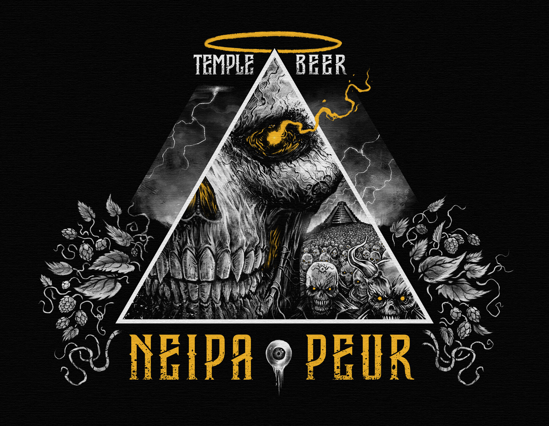 ArtStation - Illustration - Etiquette Temple Beer