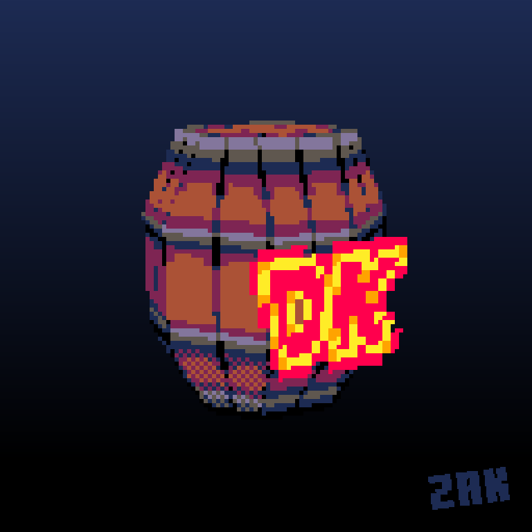 Donkey Kong Barrel Pixel