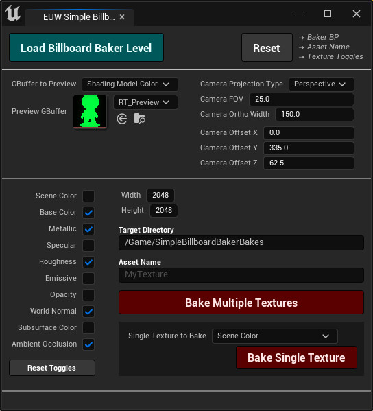 Fabrizio Bergamo - Simple Billboard Baker Tool - Unreal Engine