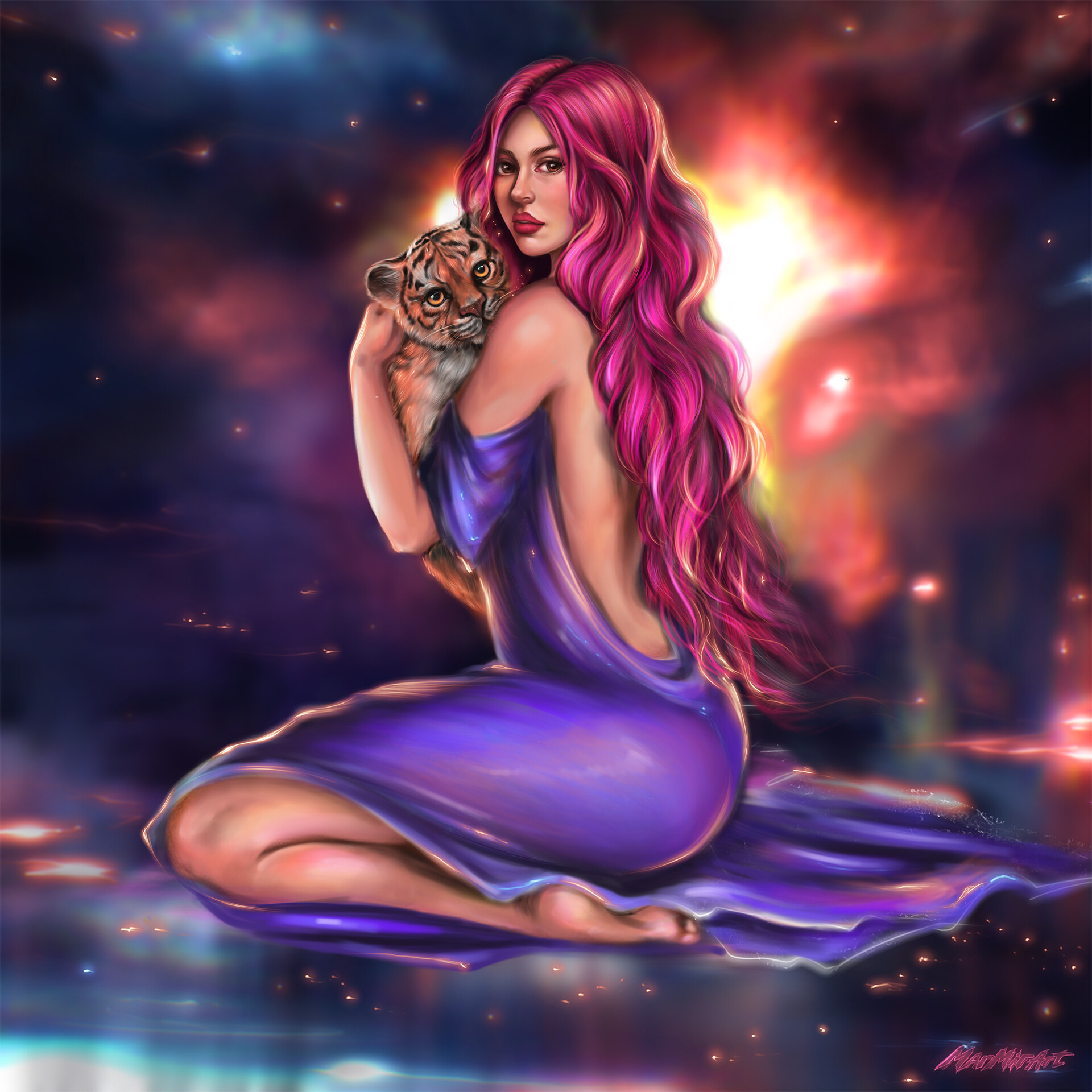 ArtStation - Girl And Tiger