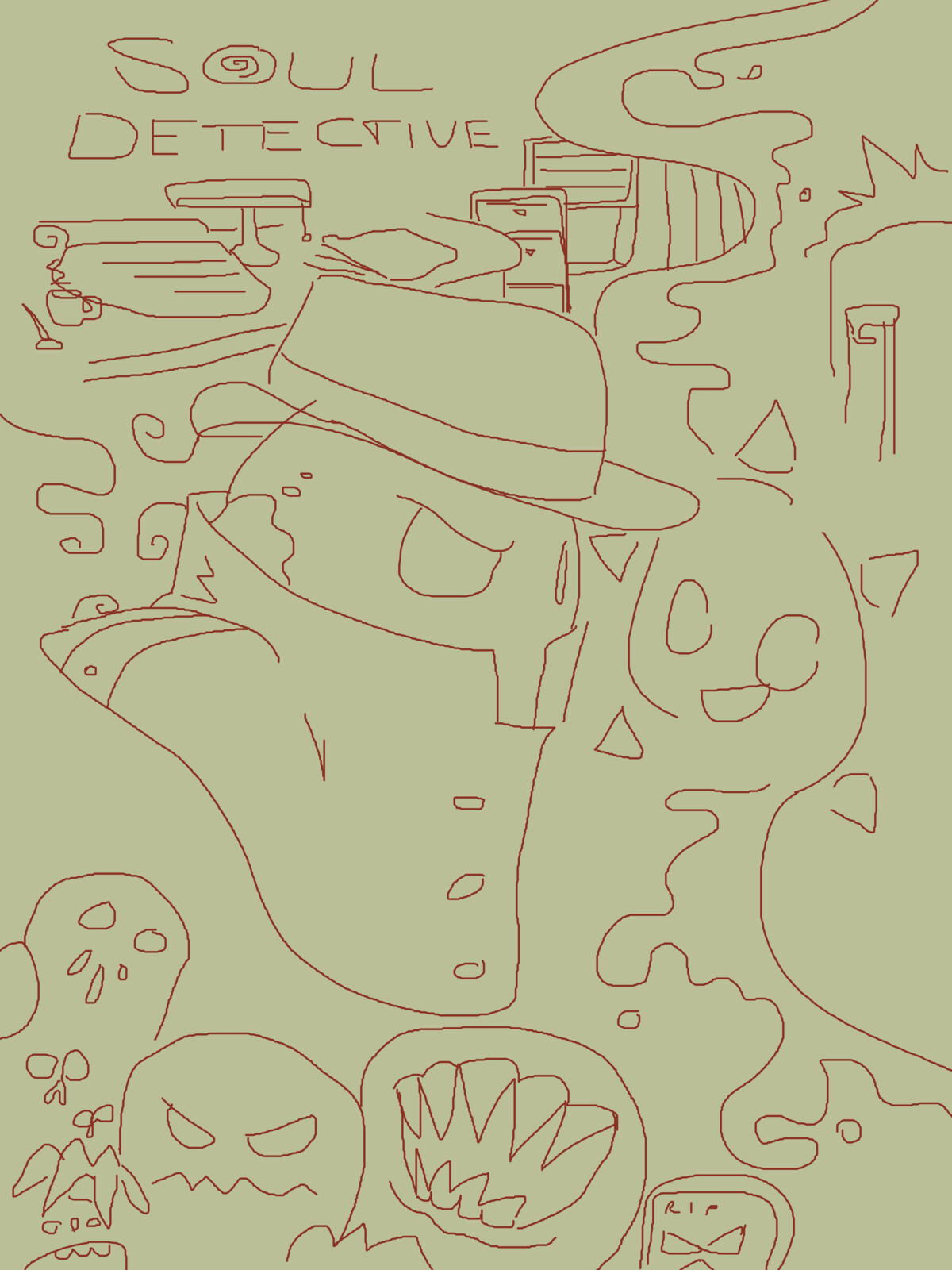 Maxwell Neale - Soul Detective WIP Posters for Itch & Steam