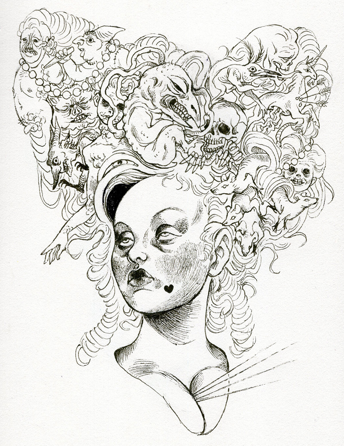 ArtStation - Horror sketches (traditional media)