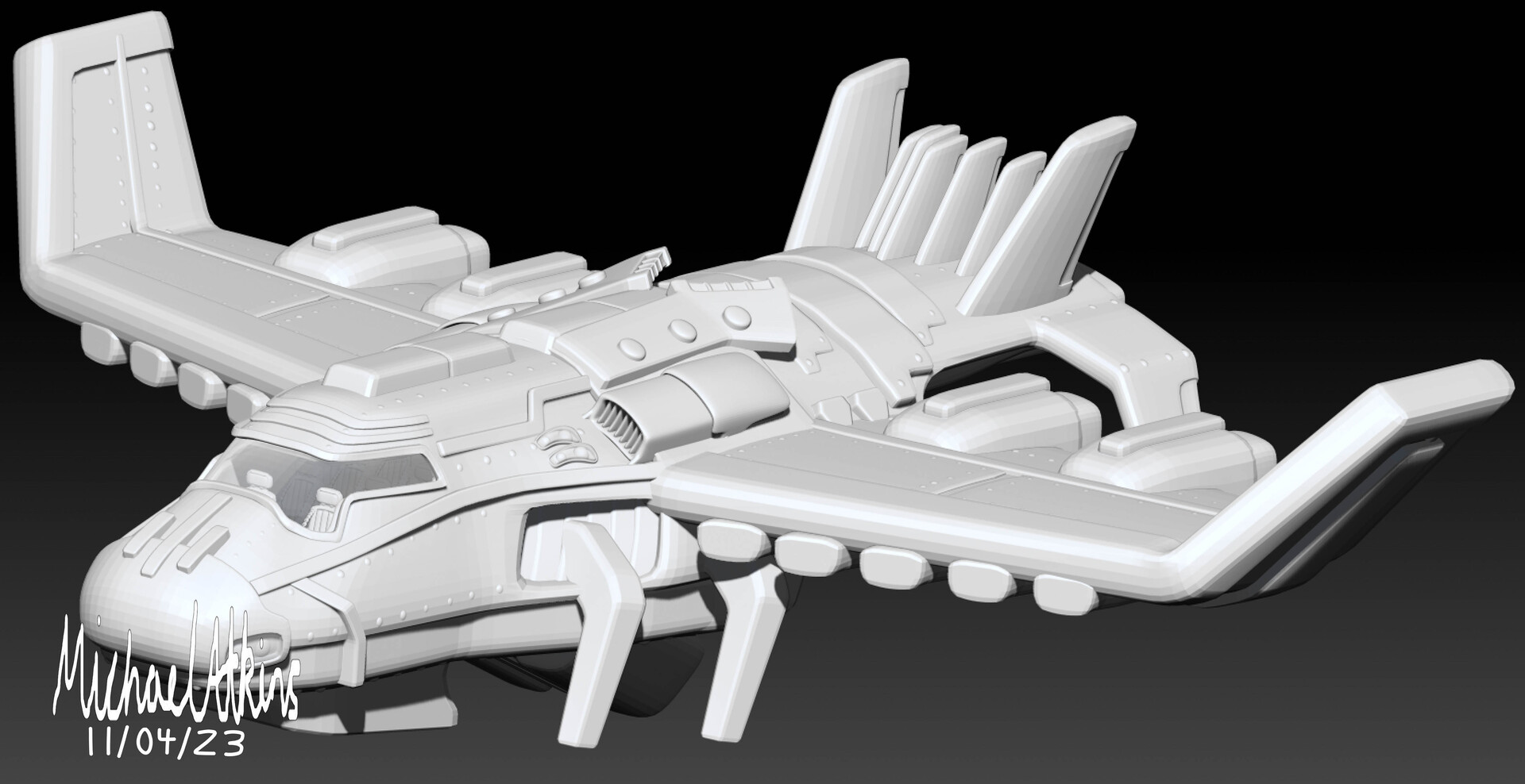 ArtStation - Michael Atkins 3D Futuristic Space Shuttle AO