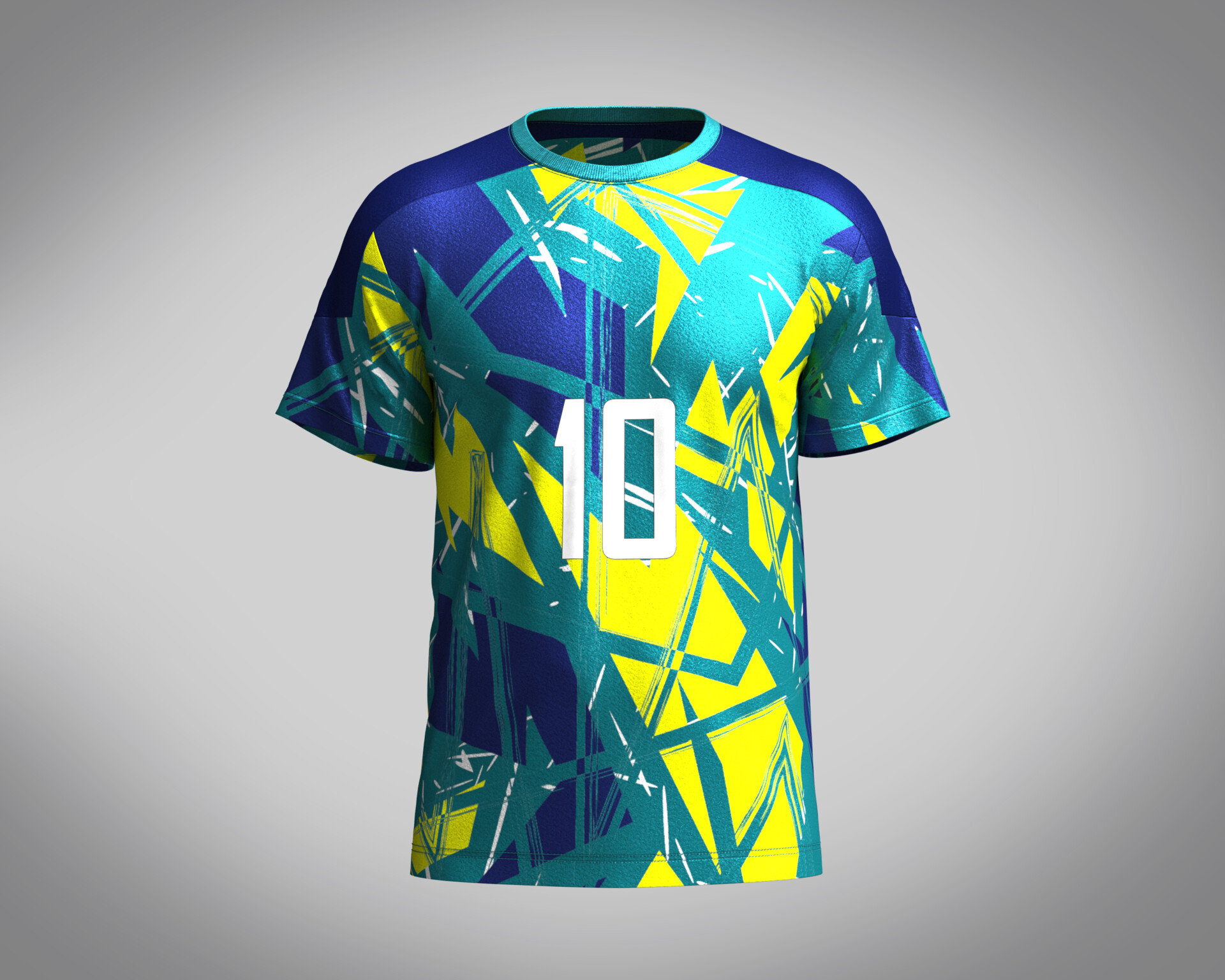 ArtStation - Soccer Neon Yellow with multi color Jersey Player-10