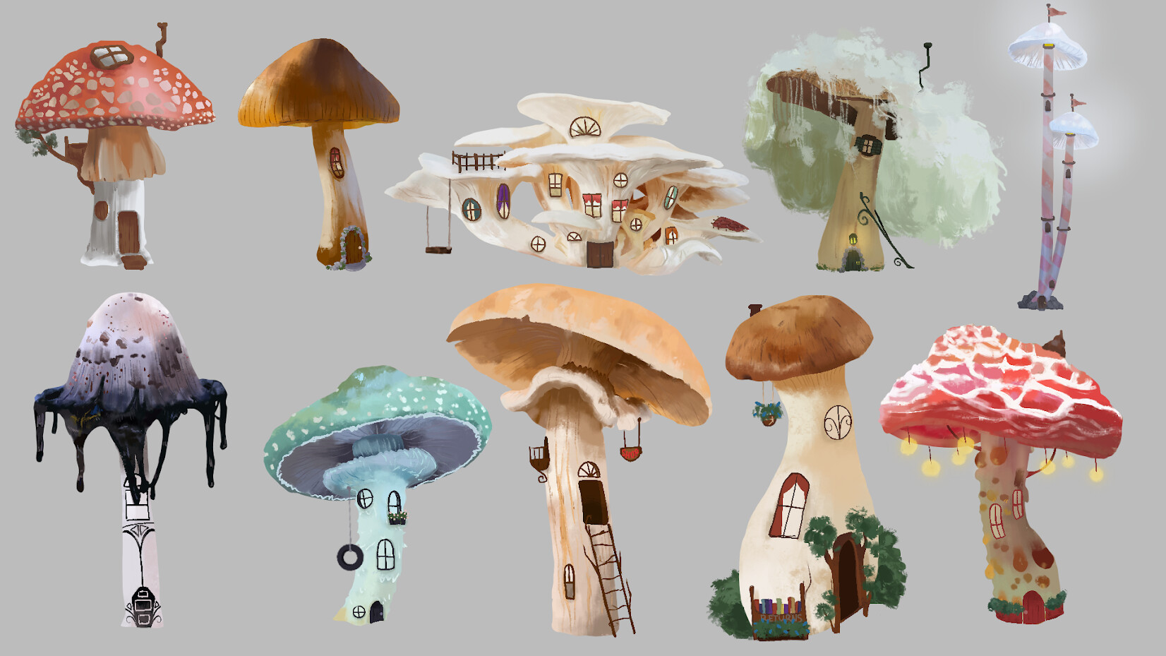 ArtStation - Mushroom Houses