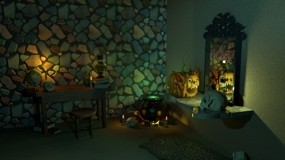 ArtStation - Spooky Halloween scene
