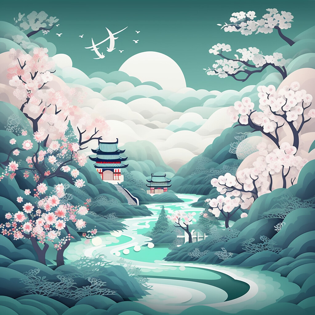 ArtStation - Cherry Blossom Landscape