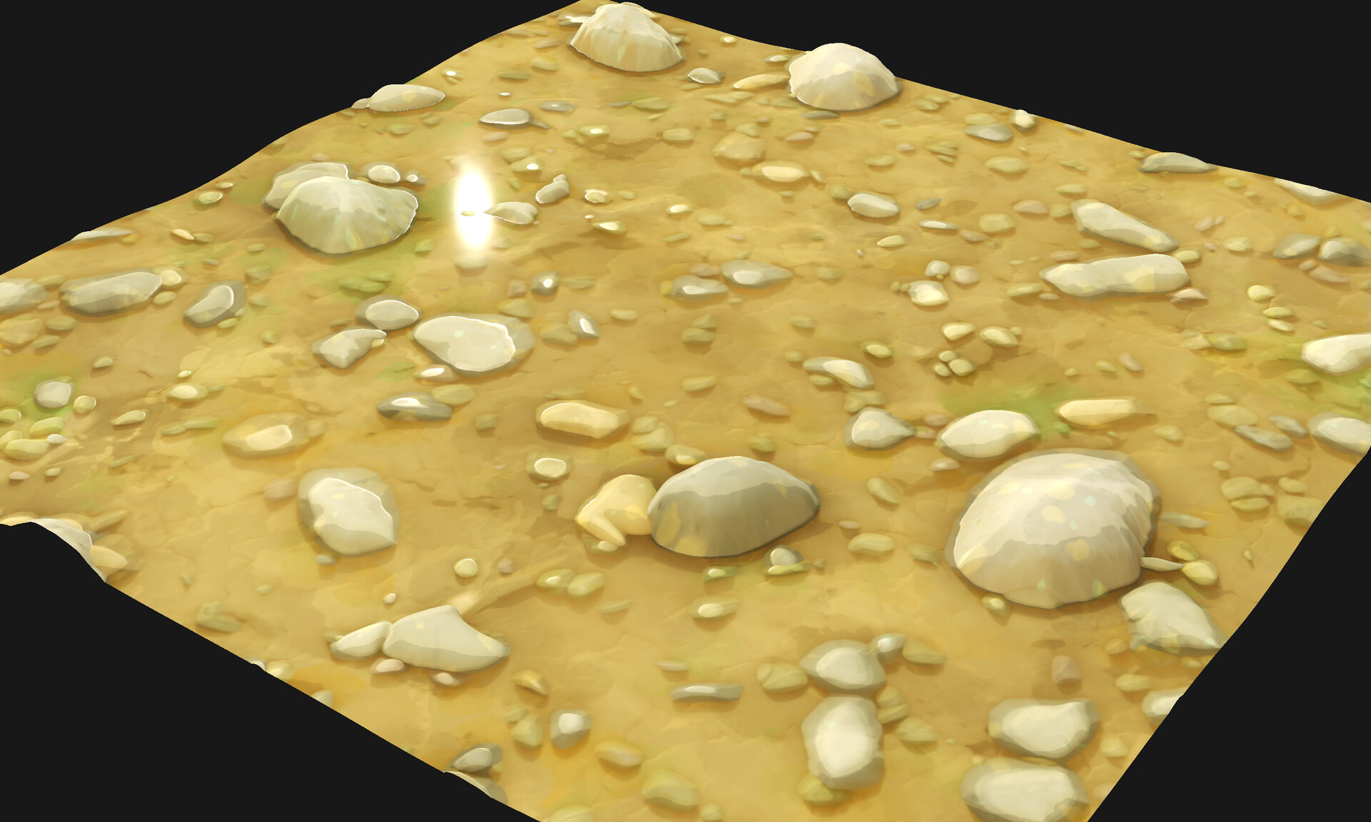 shiyue - Ghibli stylized soil& rock river-bank material--substance designer