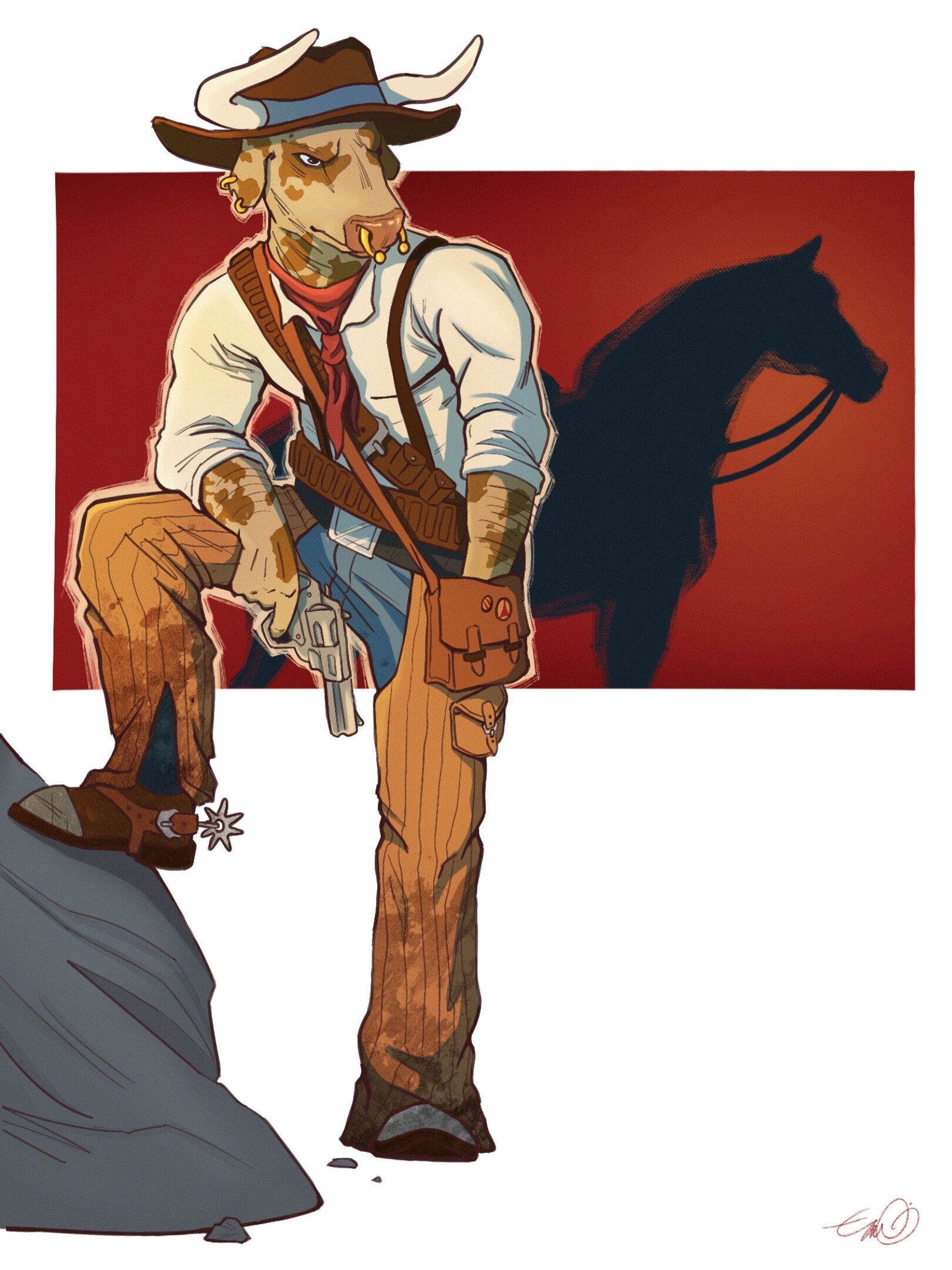 ArtStation - Bull Cowboy Character Art