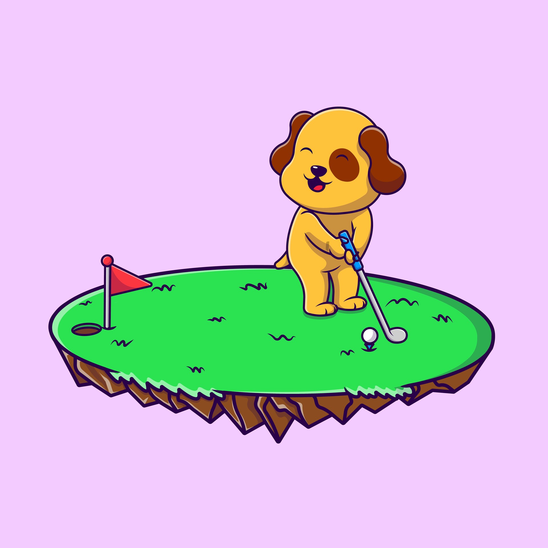 Moksha Labs - Animals Playing Golf Cartoon Vector Icons Illustration ...