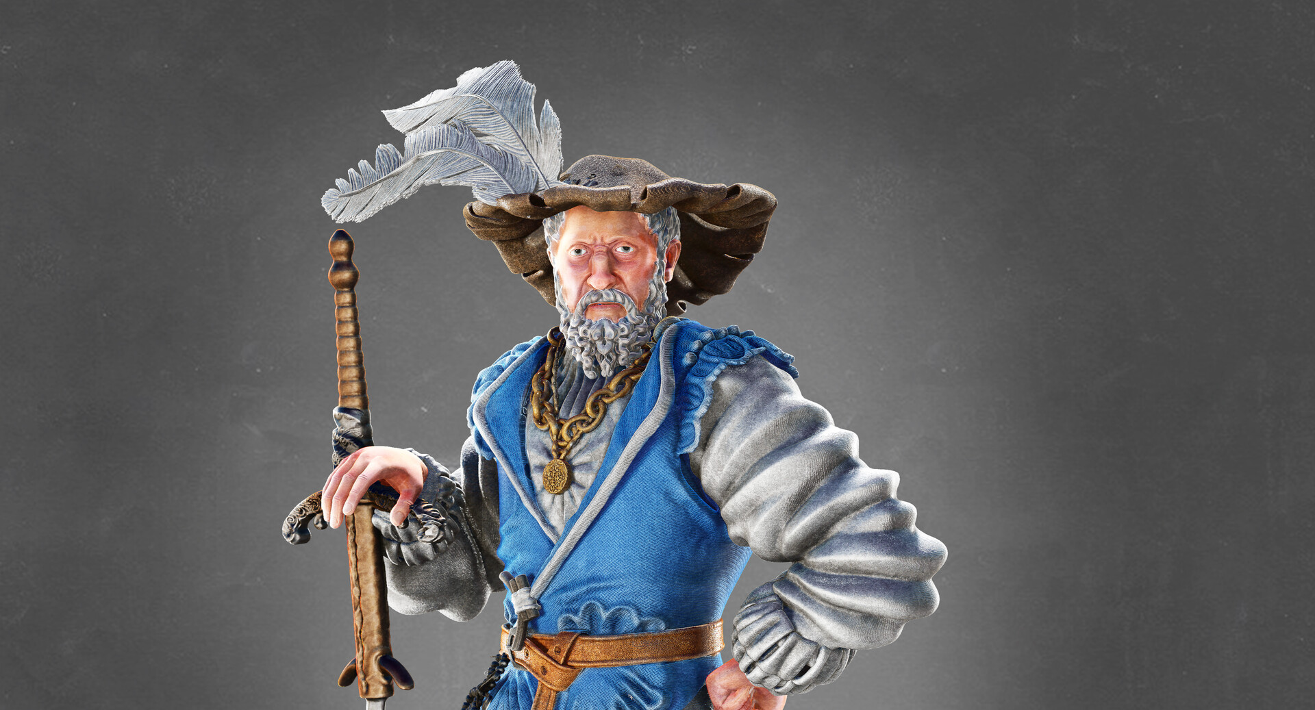 ArtStation - Beard sword and gun