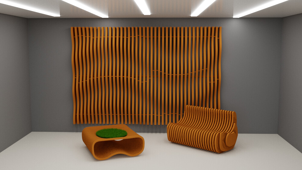 ArtStation - Parametric Wooden Bench AND TABLE