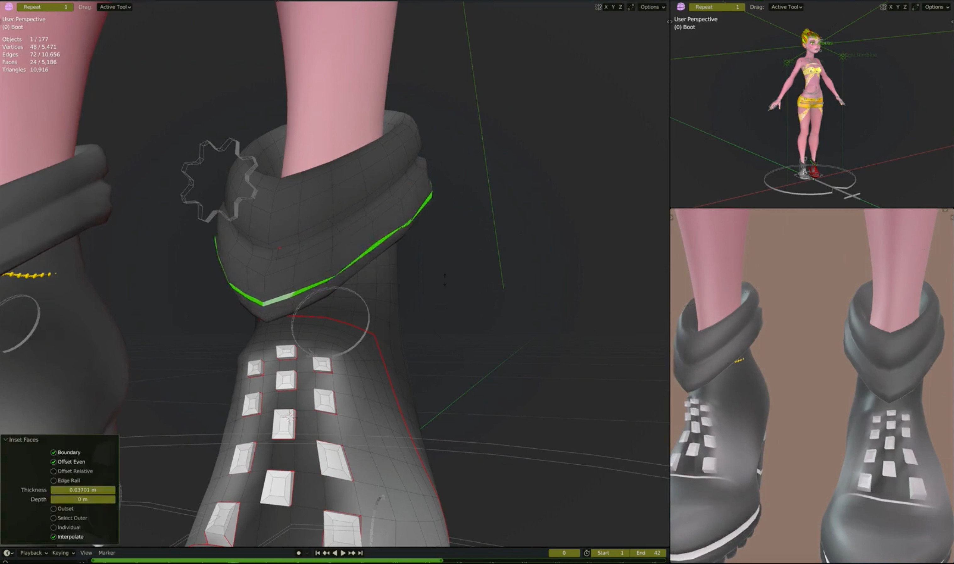 Philo Vivero - Blender Boots for Verachantesse, Part 5, Completing them ...