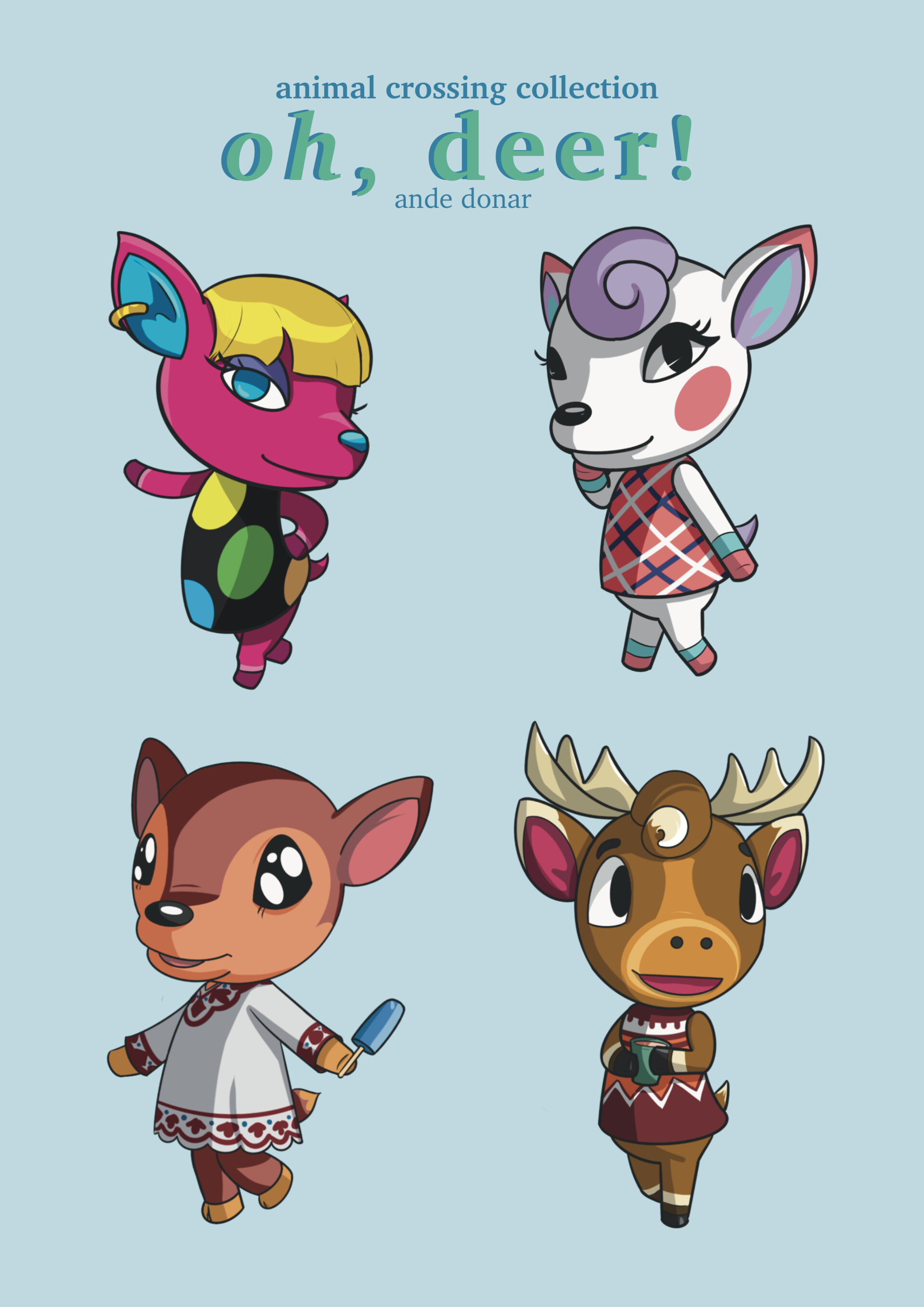 ArtStation - Animal Crossing Stickers -- Deer
