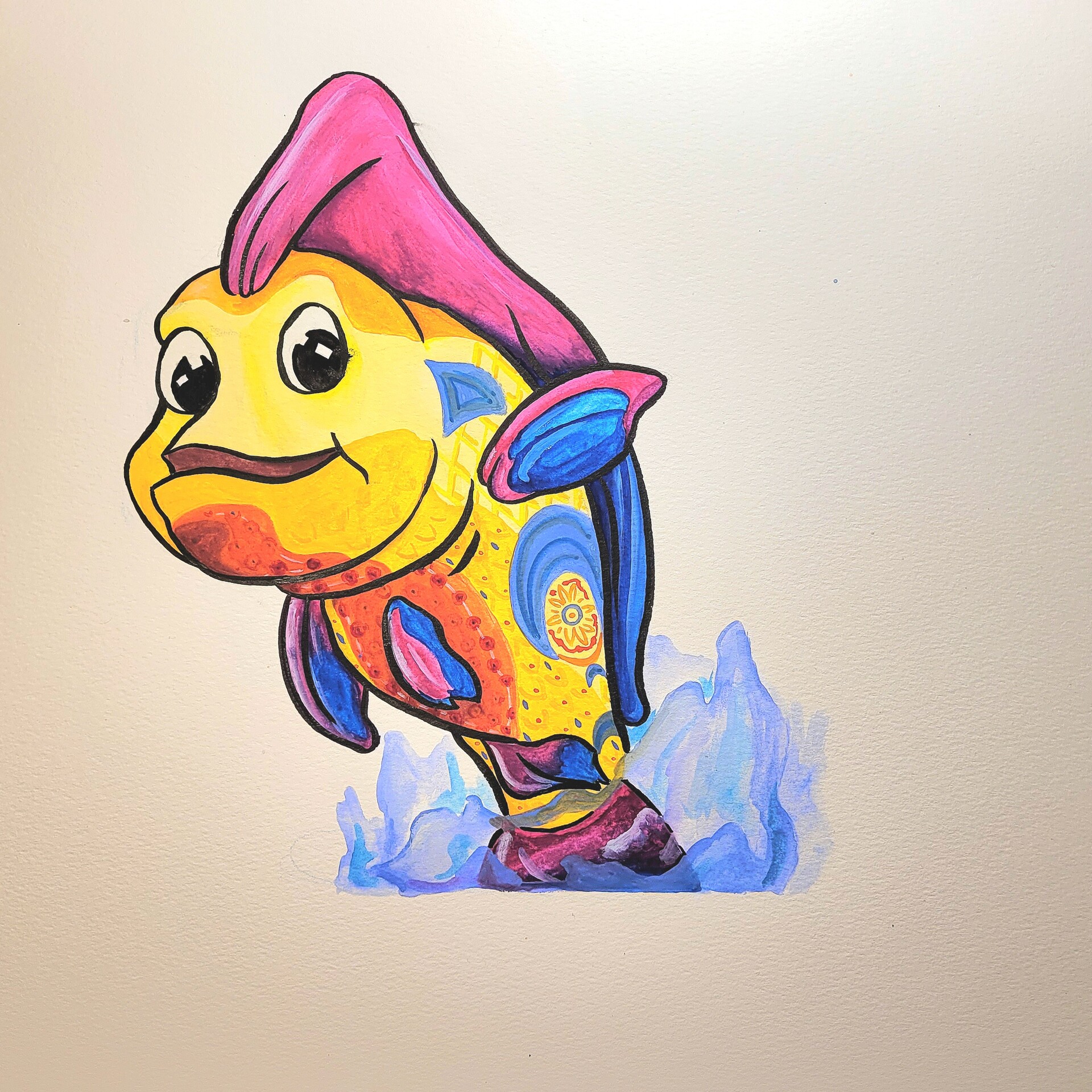 ArtStation - Gouache - Paisley Fish