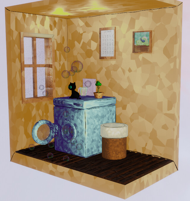 ArtStation - Cute washing machine in 3D