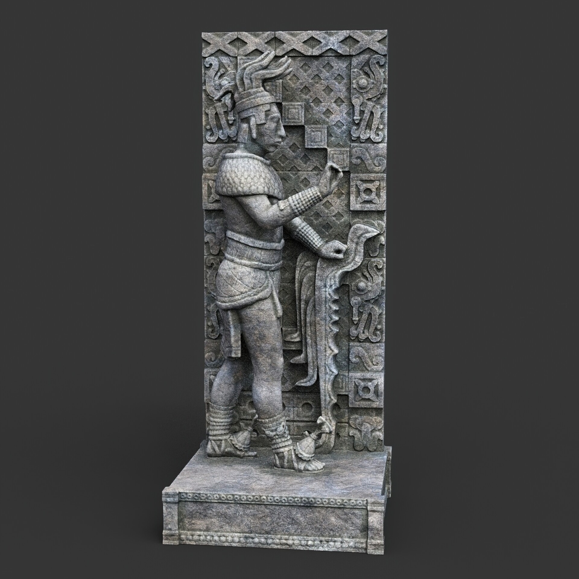 3D Models by 3D Landscape - 05 Low poly Mayan Statues 3D model Collection 1