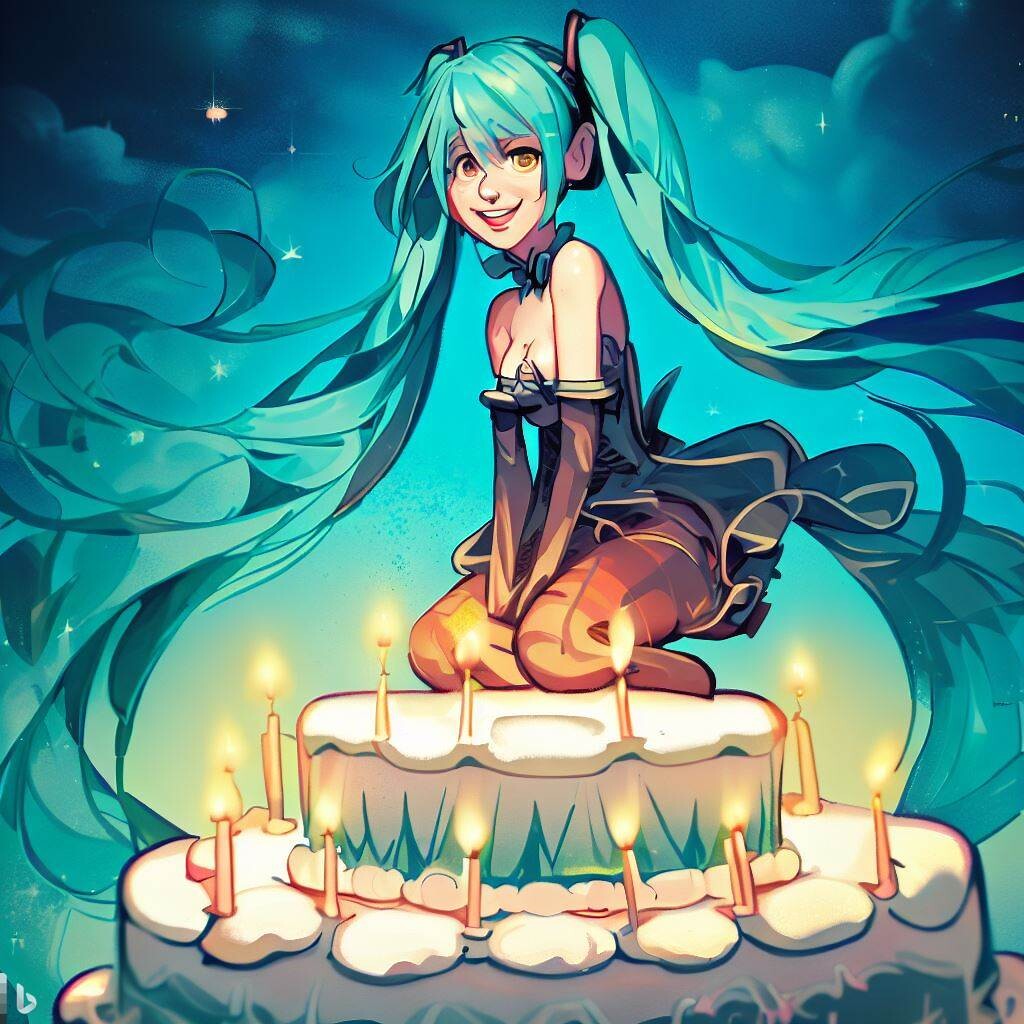 ArtStation - Miku On Cake