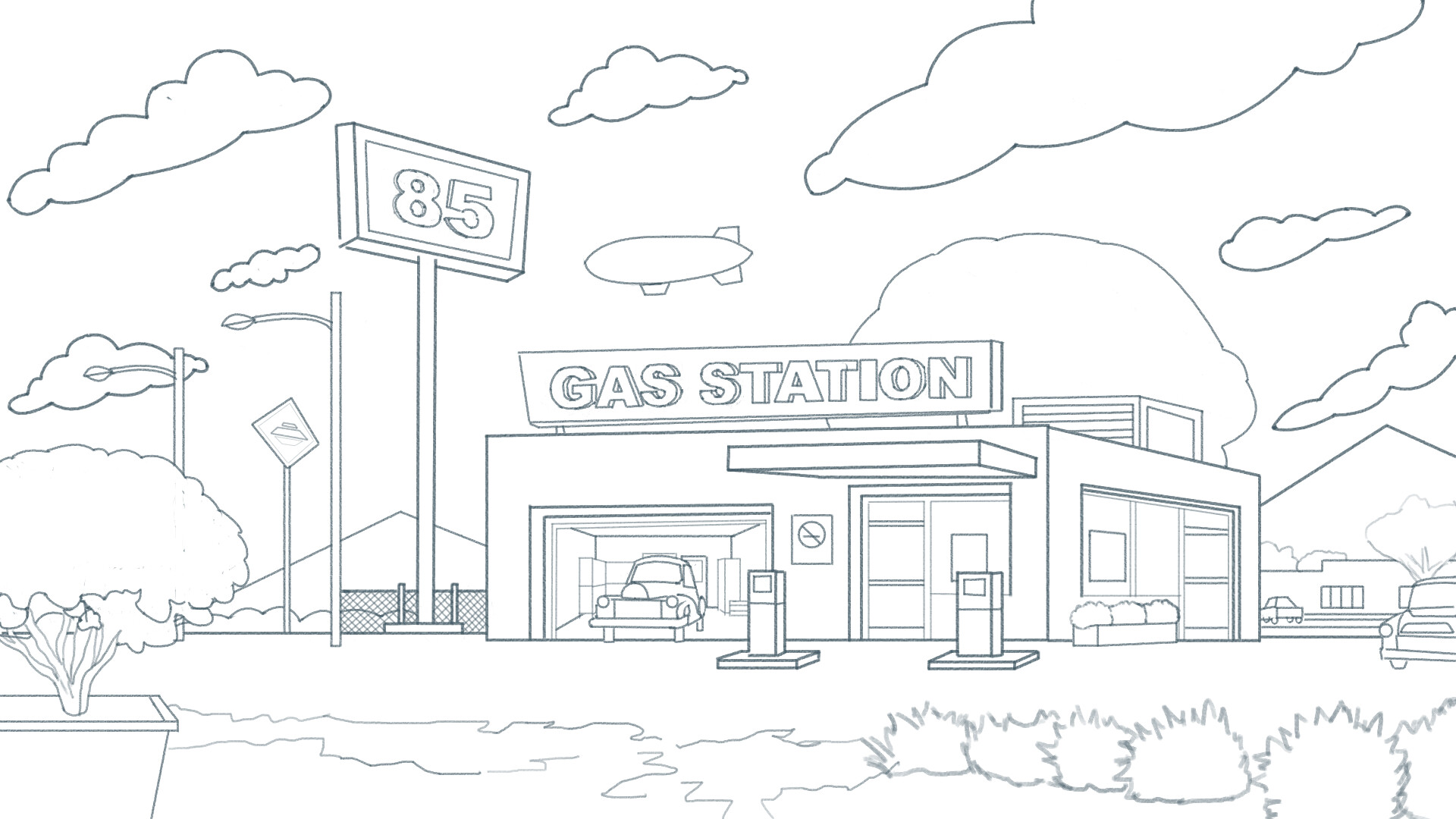 coloring pages of a gas pump