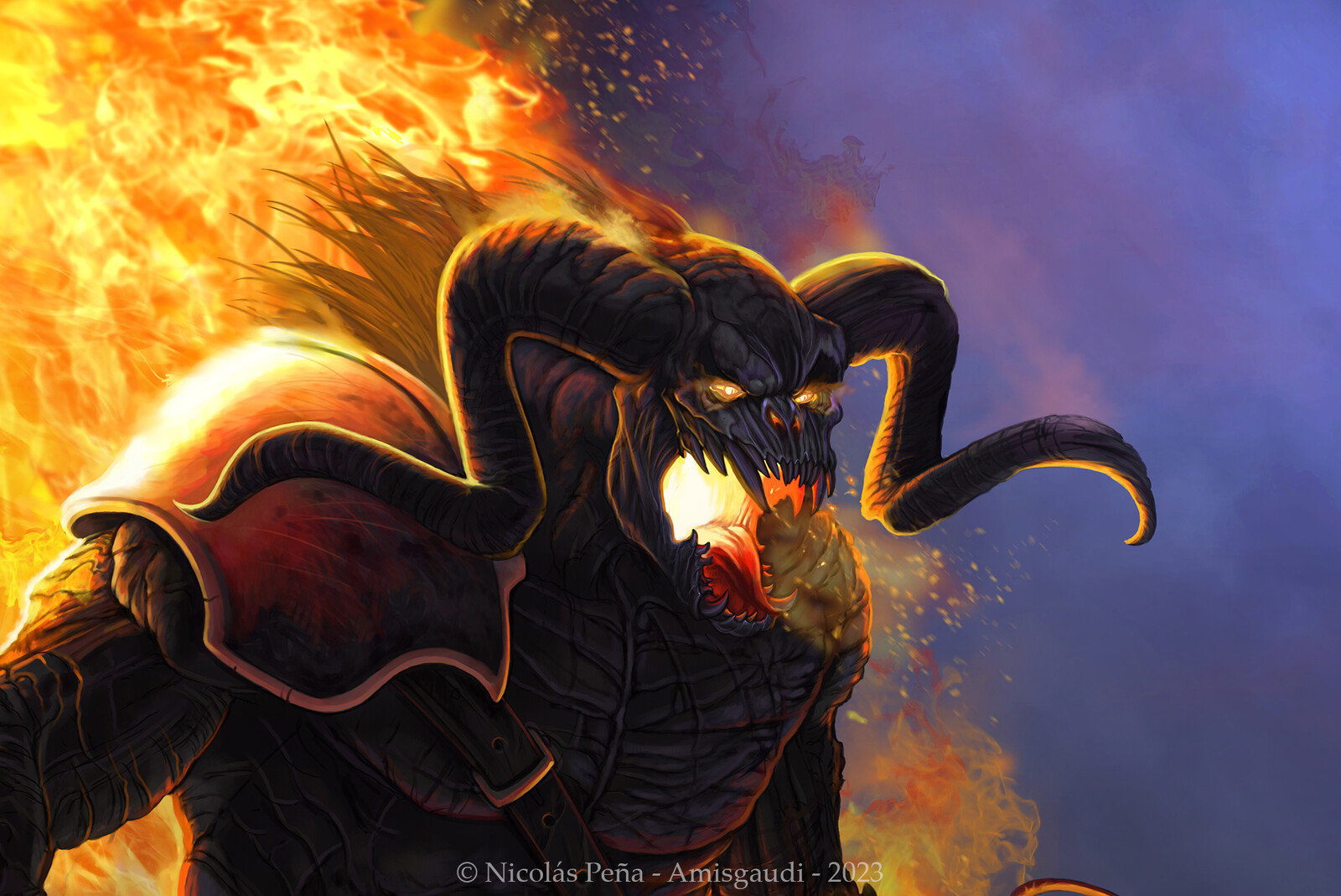 Nicolas Peña - Amisgaudi - The fall of Fëanor.