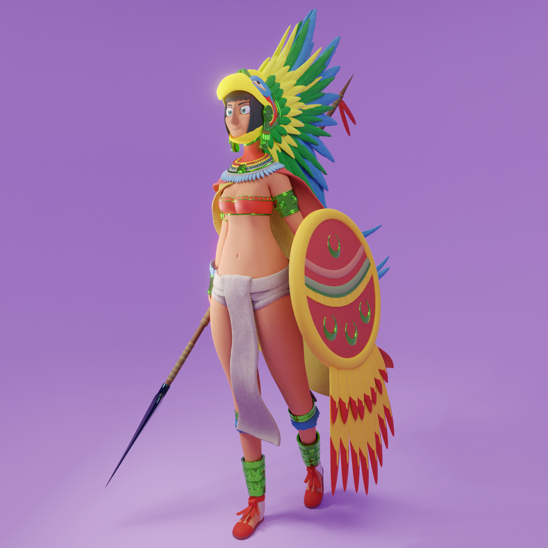 ArtStation - Aztec Female Eagle Knight