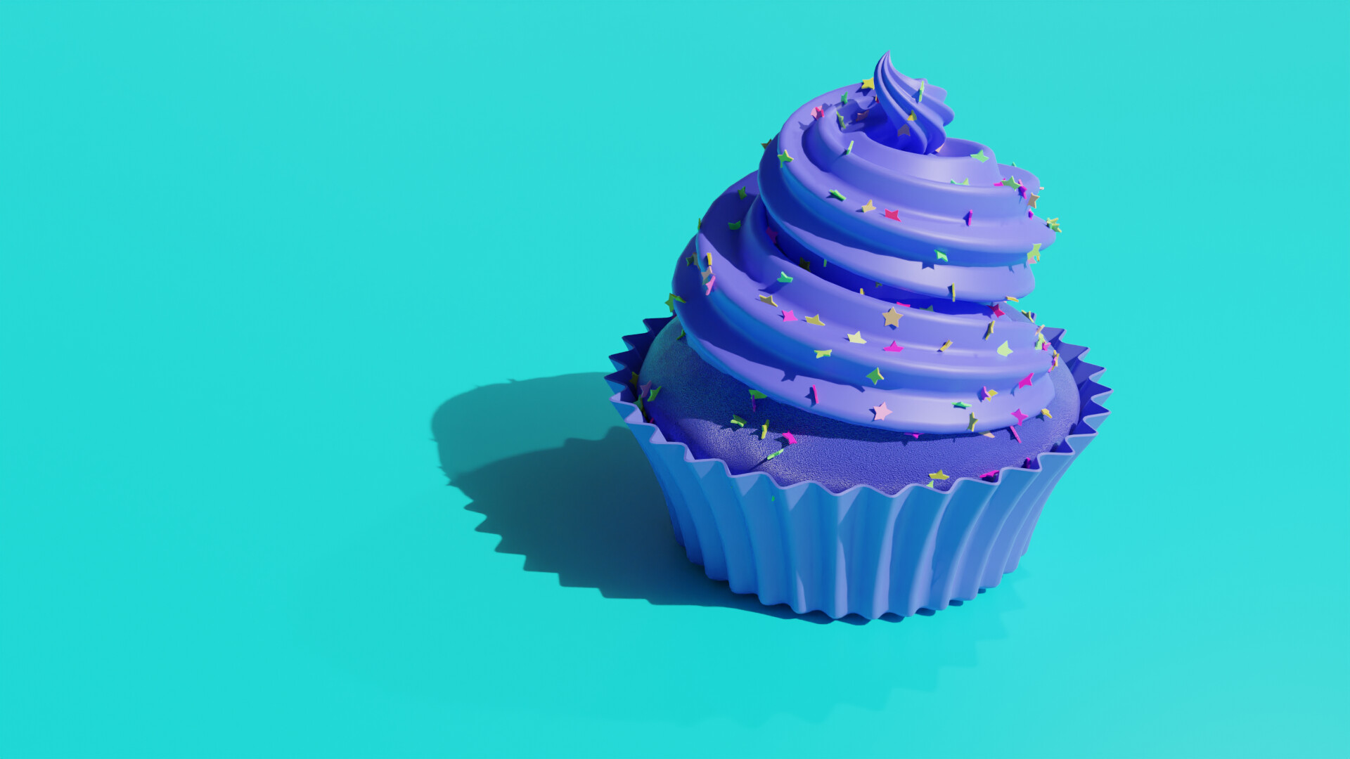 ArtStation - Blue Colored Cupcake