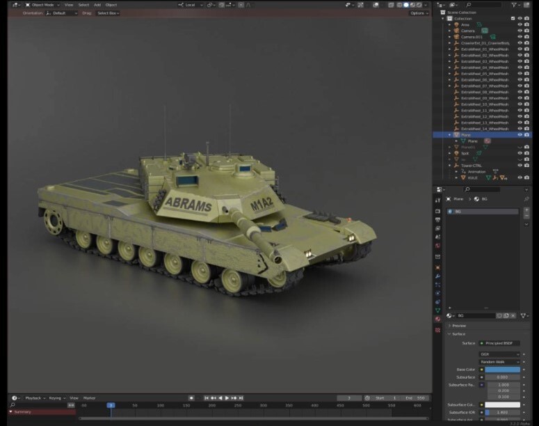 ArtStation - M1A2-MBT-HARDSURFACE MODELING Revision for Blender