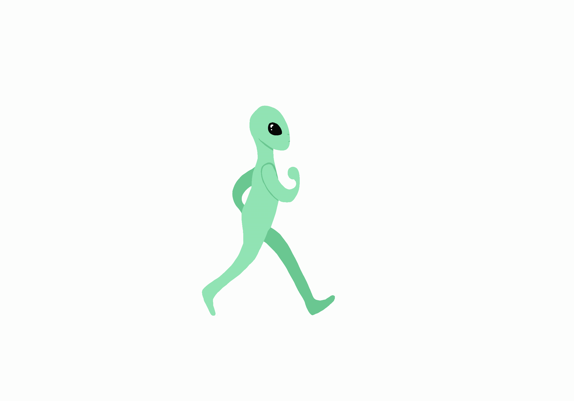 green alien walk