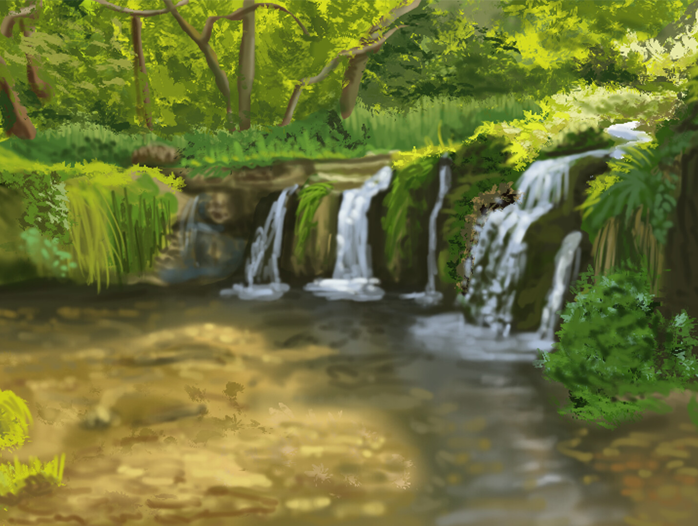 ArtStation - Waterfalls - Digital 2D