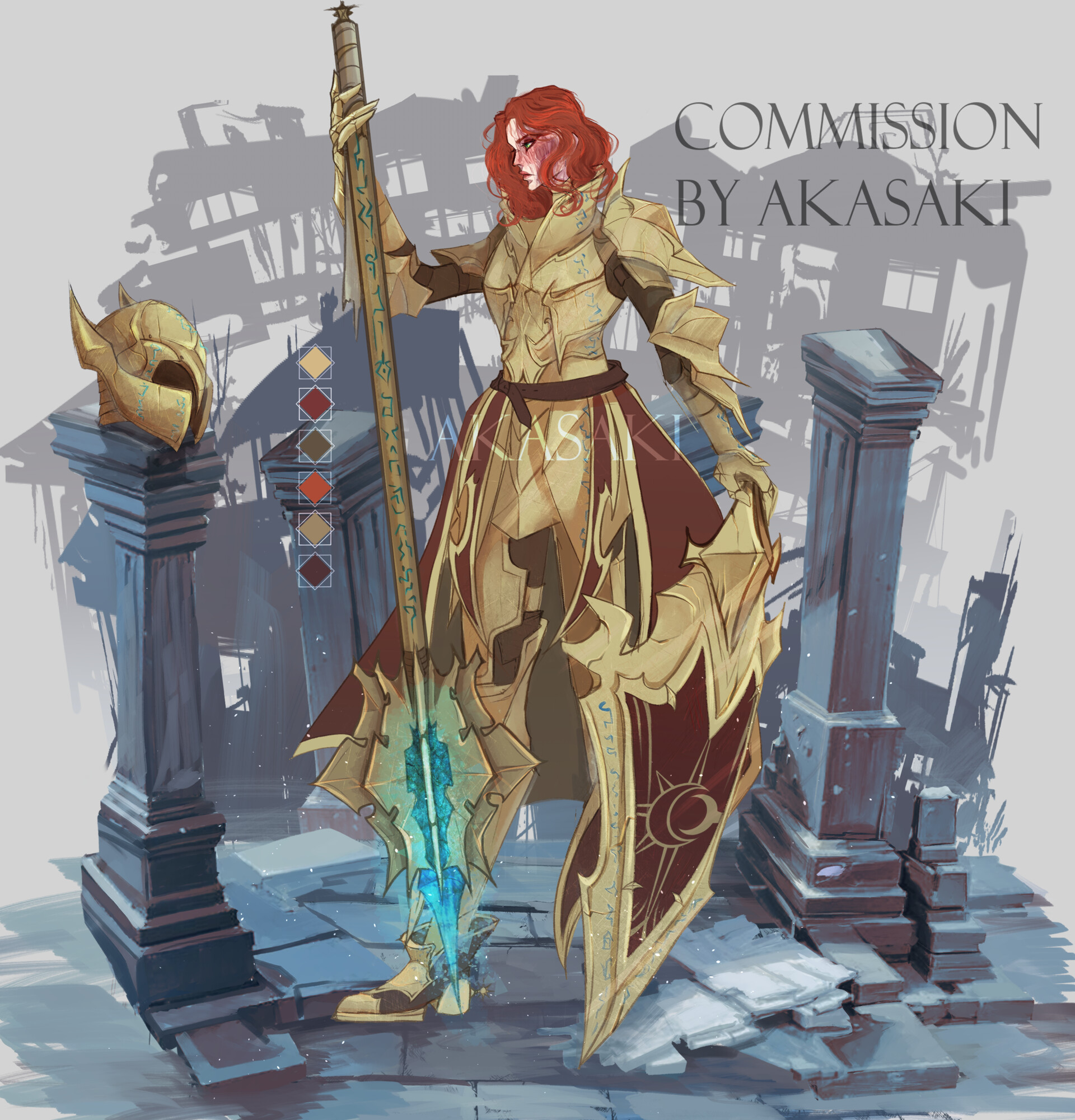 ArtStation - An order for a knight in heavy armor.