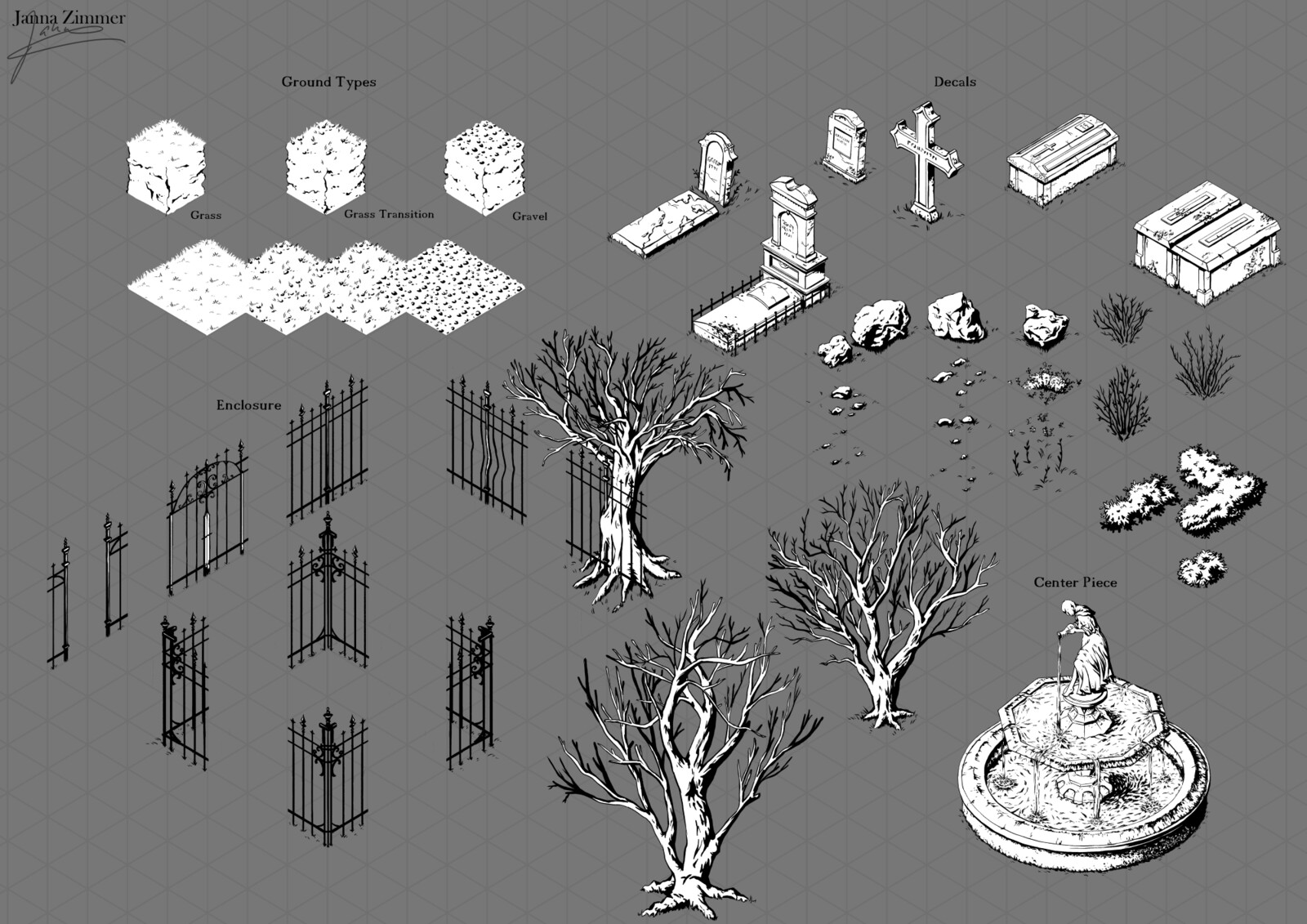 Janna Z - Modular Graveyard Environment Assets