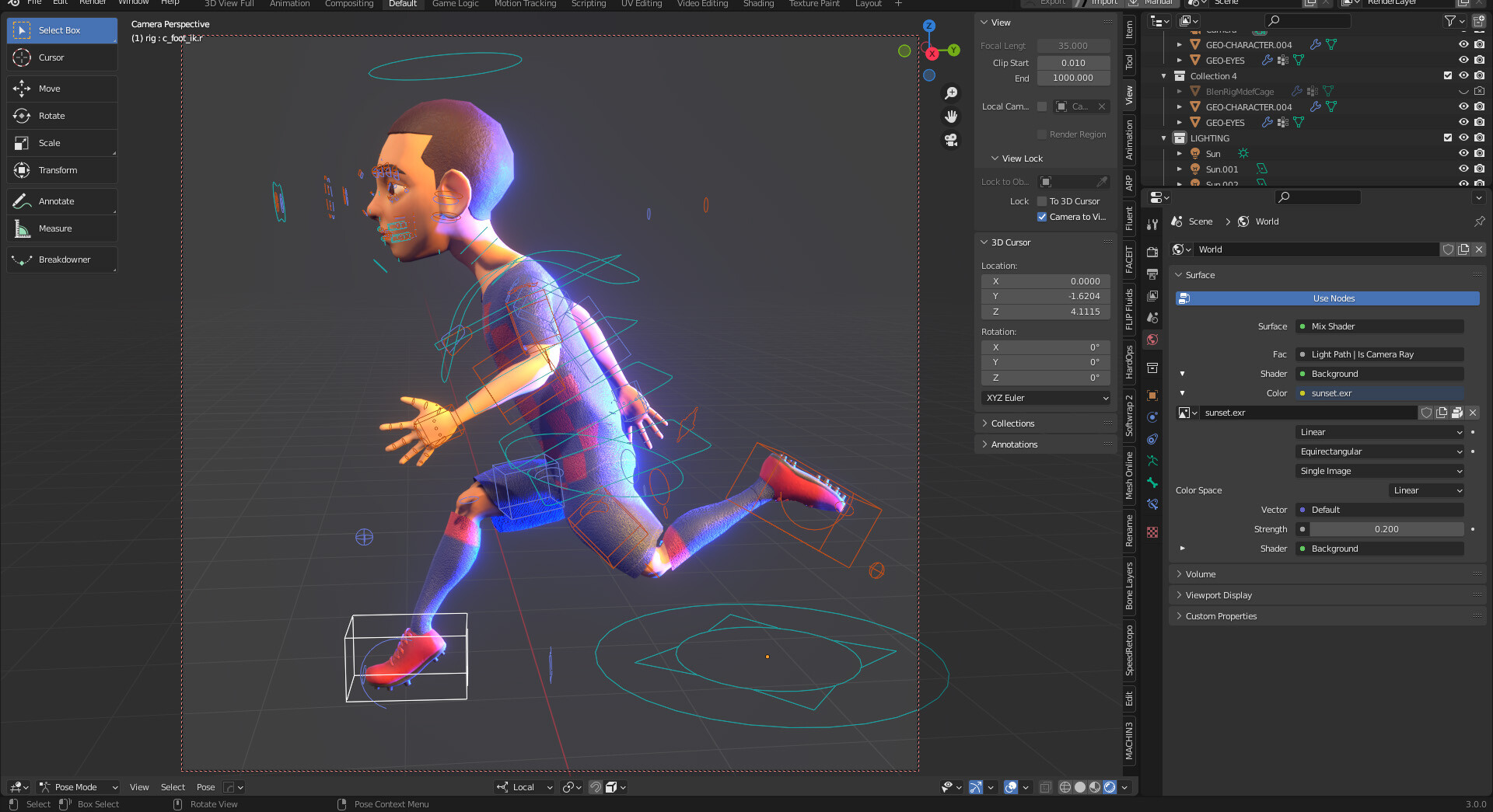 Phong Ly - Start to rig the football player - Blender