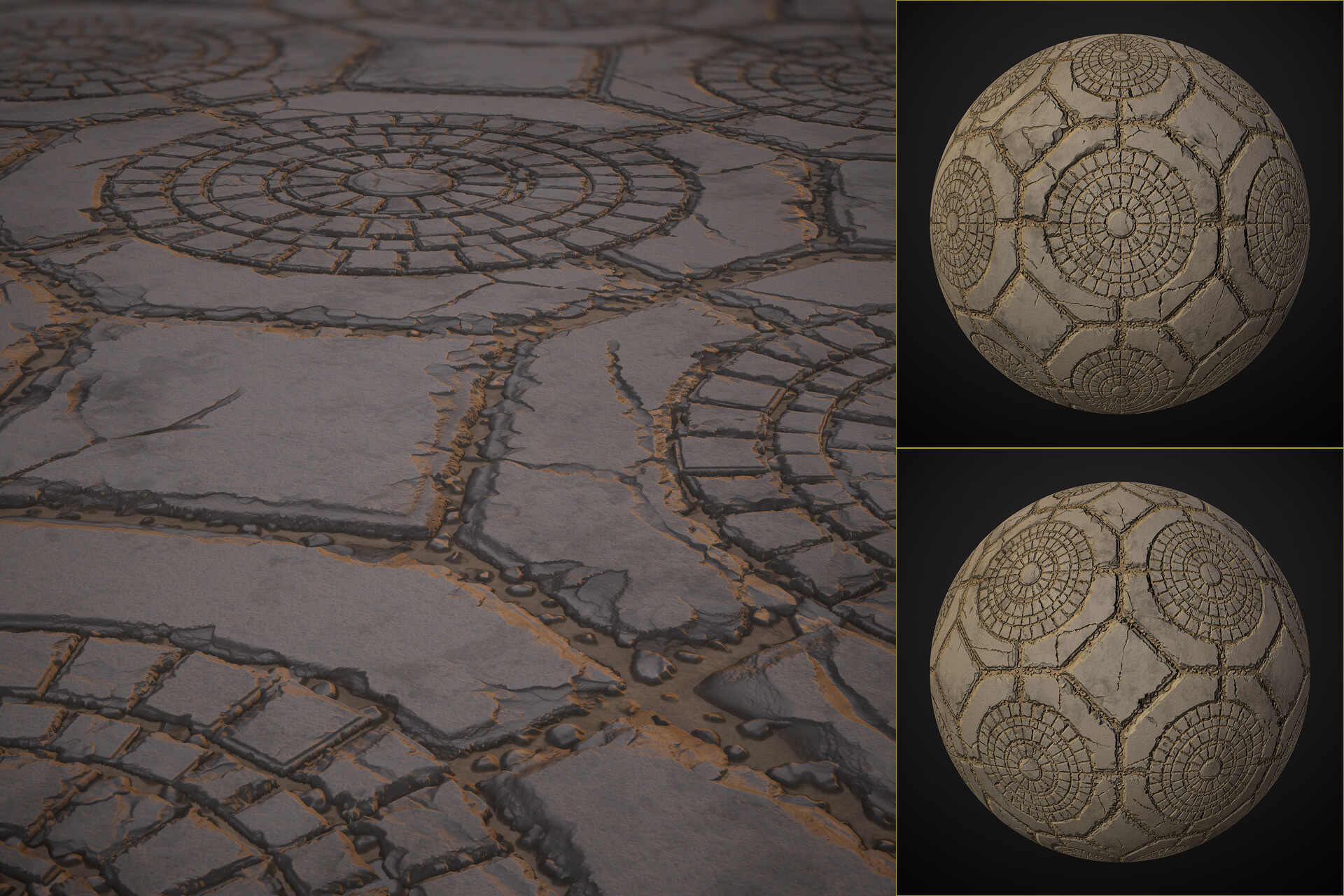ArtStation - Cracked Stone Floor