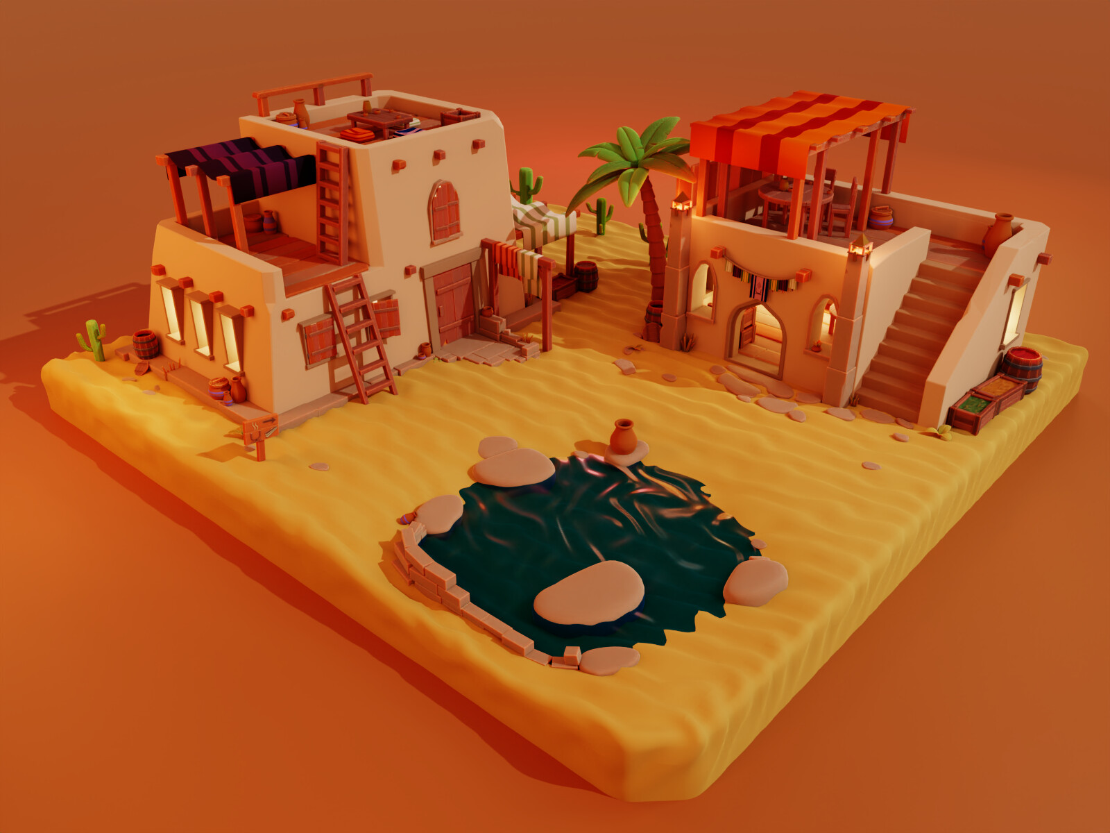 ArtStation - Stylized Desert Hut
