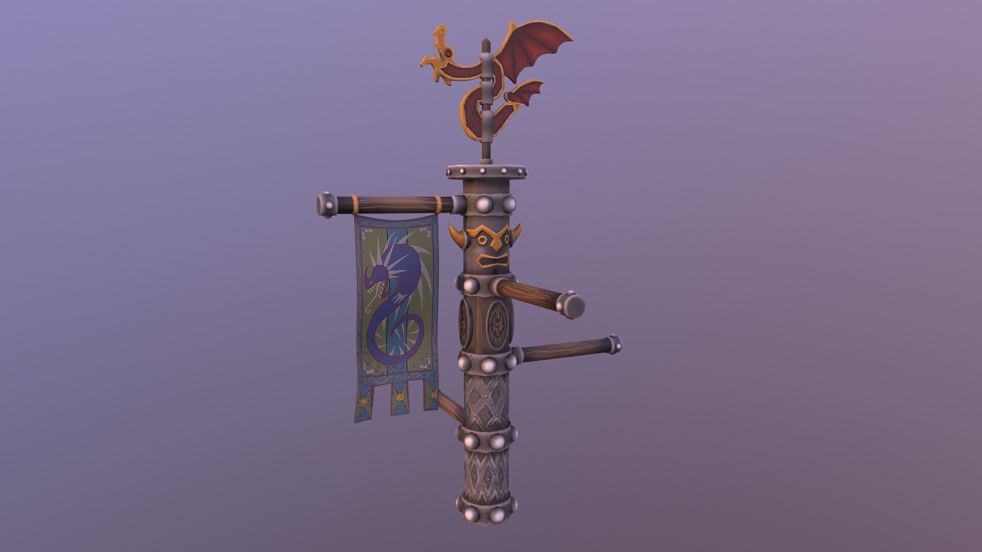 ArtStation - 3D Dragon Sitting Pole