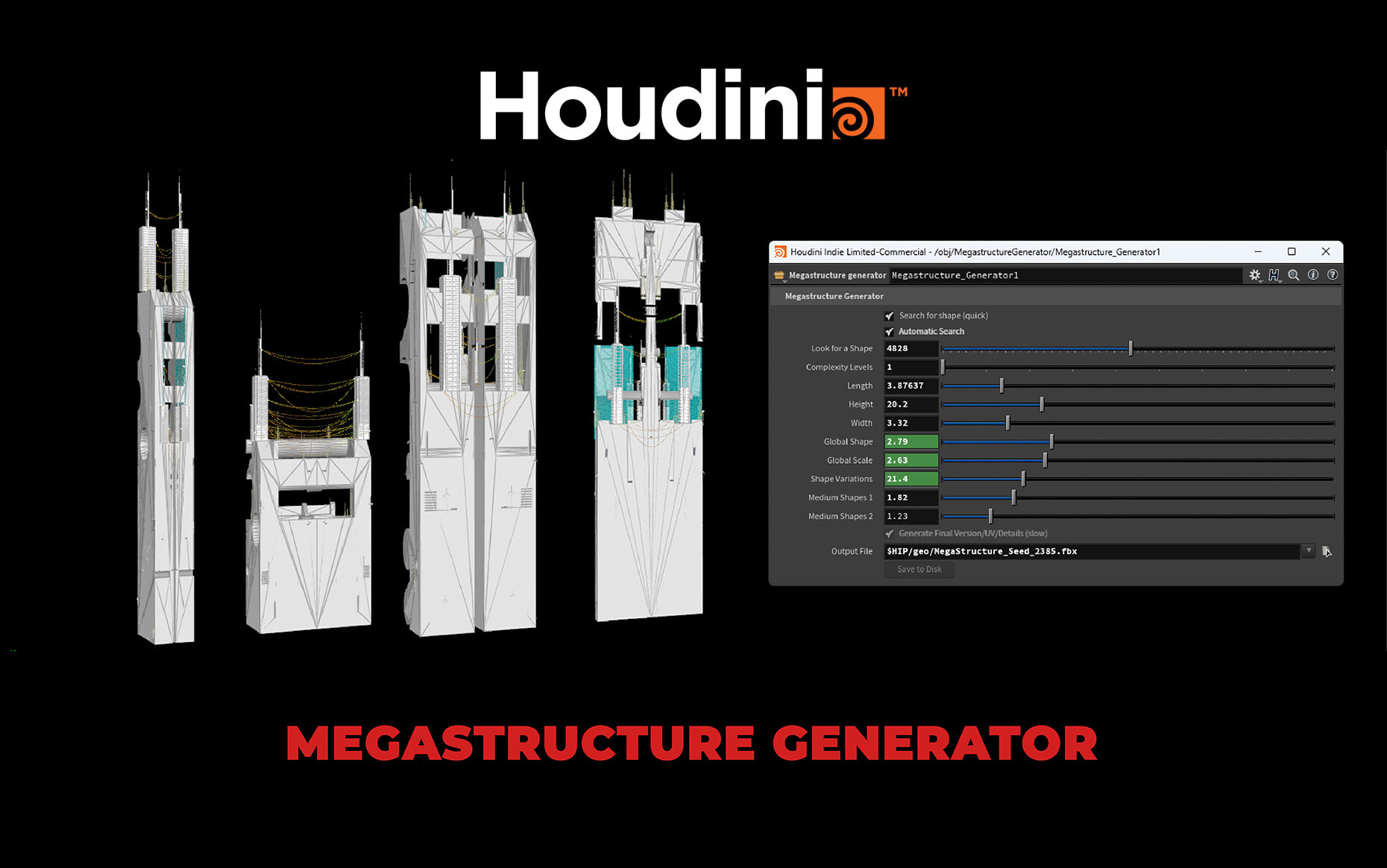 Radu Cius Houdini procedural generation tutorials - Houdini generated buildings [ Reaper City ]