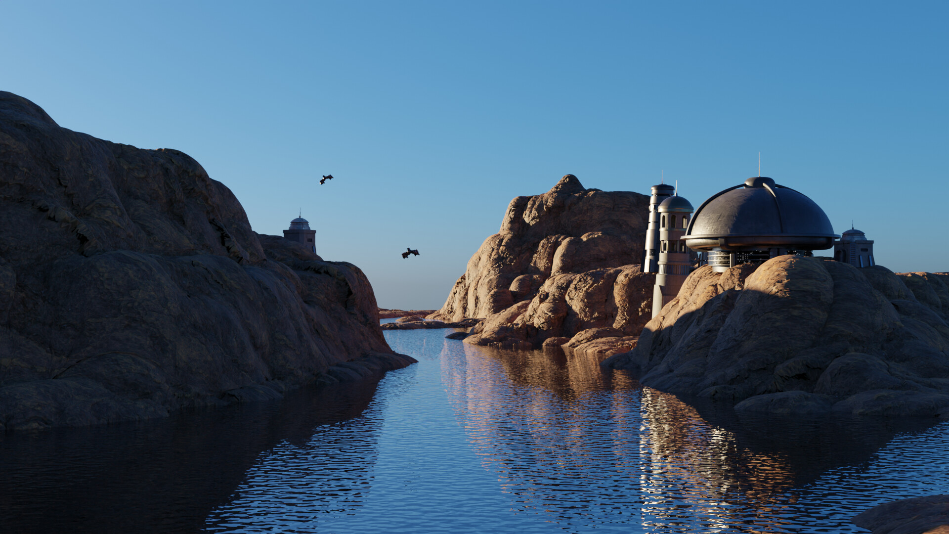 ArtStation - Outer Colony - Space Station on an Alien World