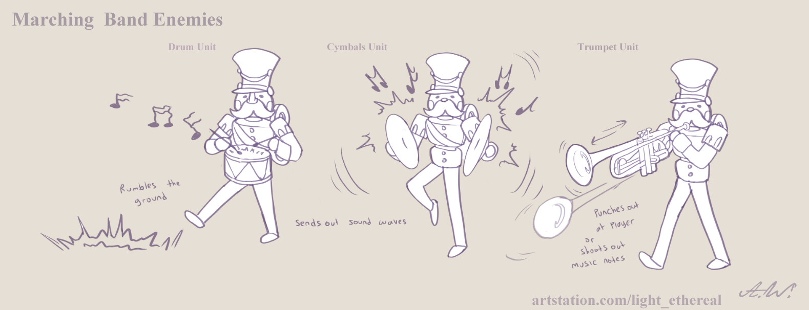 ArtStation - Marching Band Enemy Concept