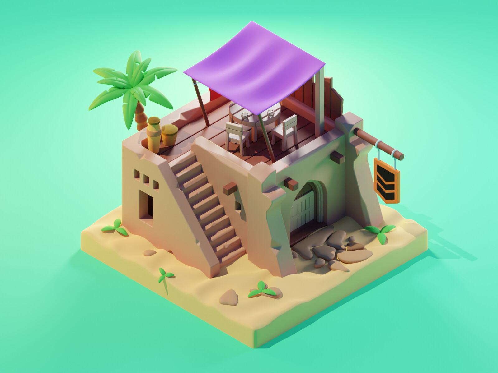 ArtStation - Stylized Desert Building