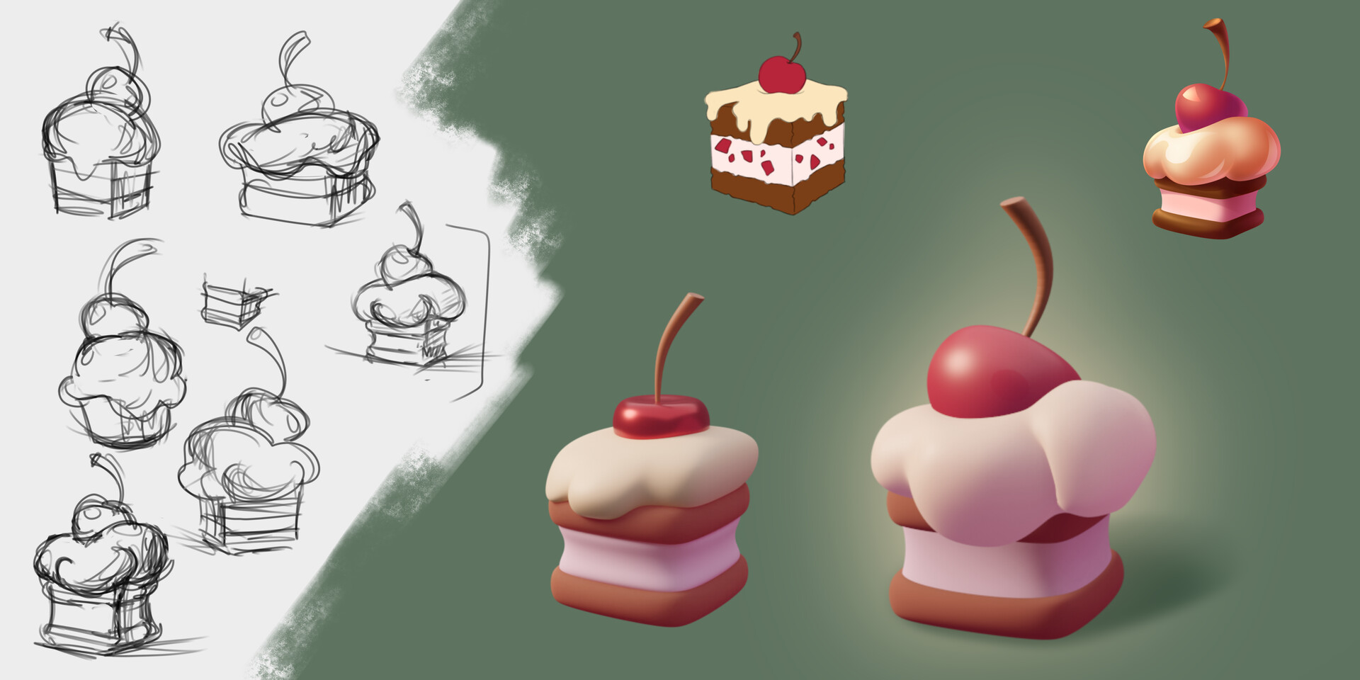 ArtStation - Gameart. Cake concept