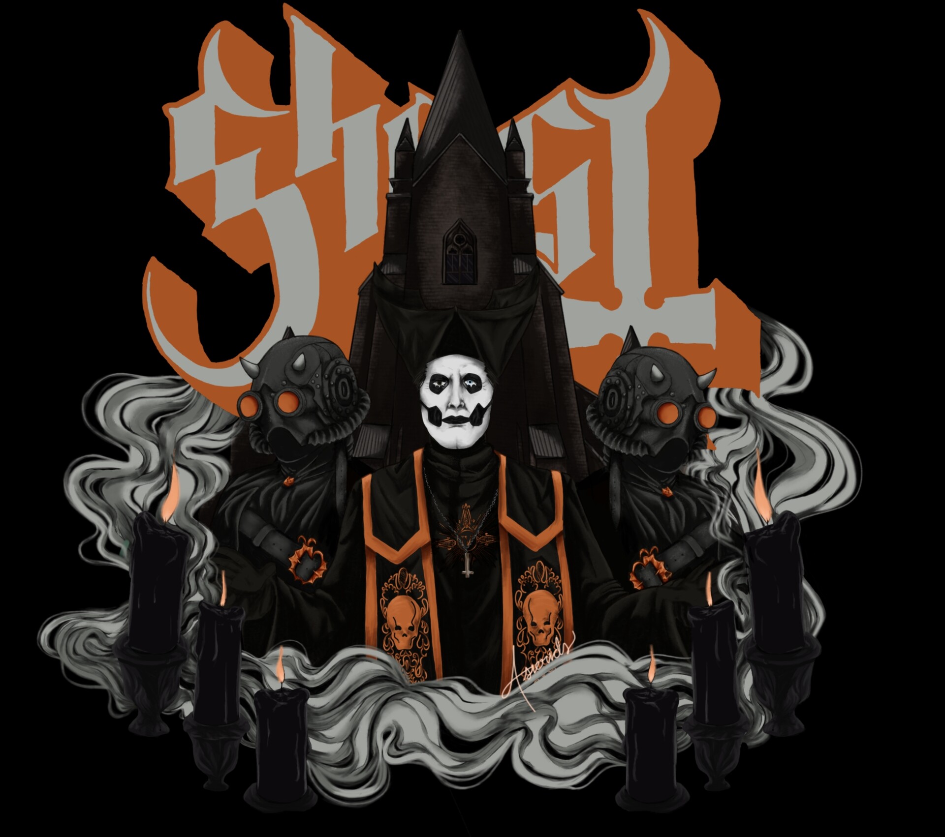 ArtStation - Fanart inspired by the band ghost.