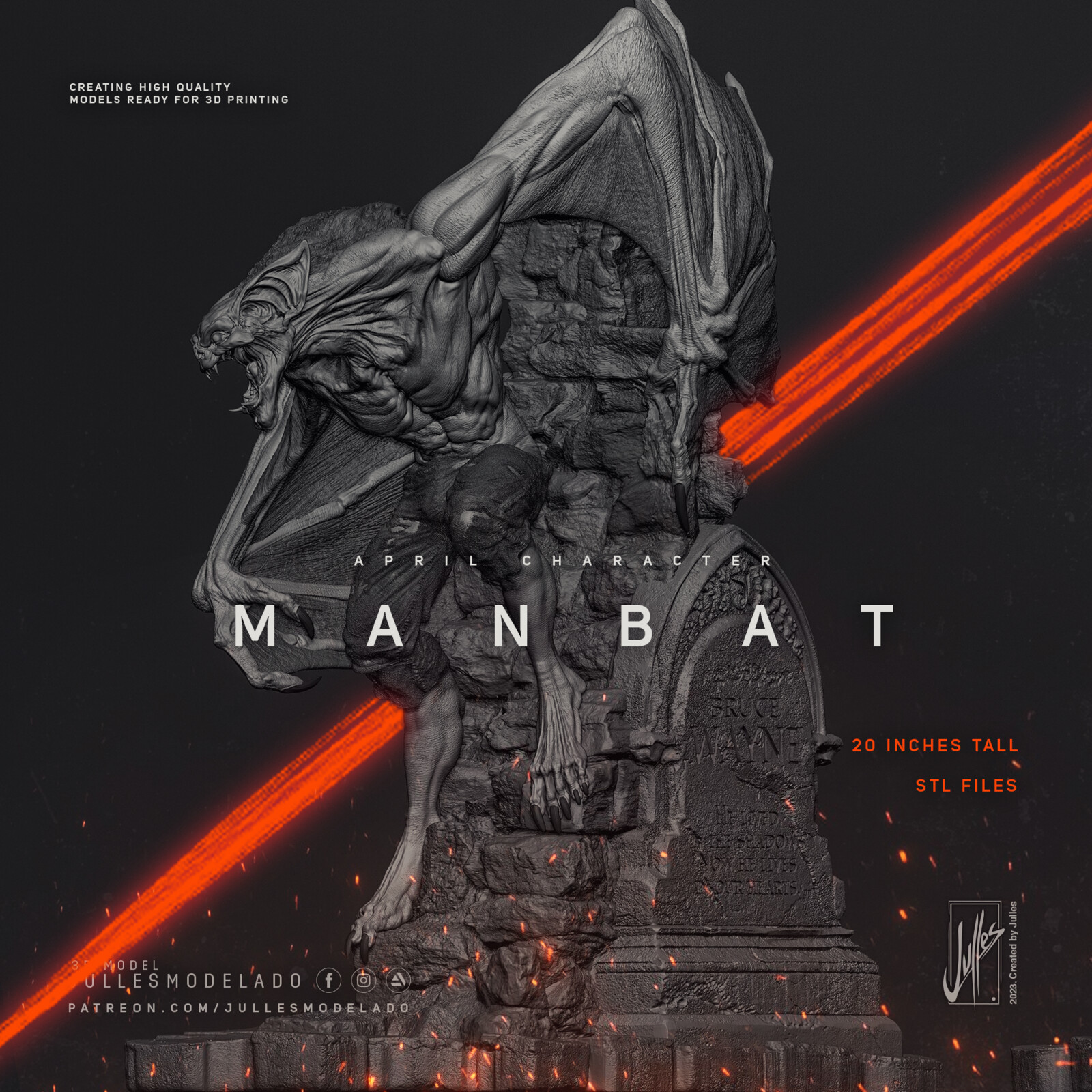 Julles Modelado - Manbat 3d Print Model