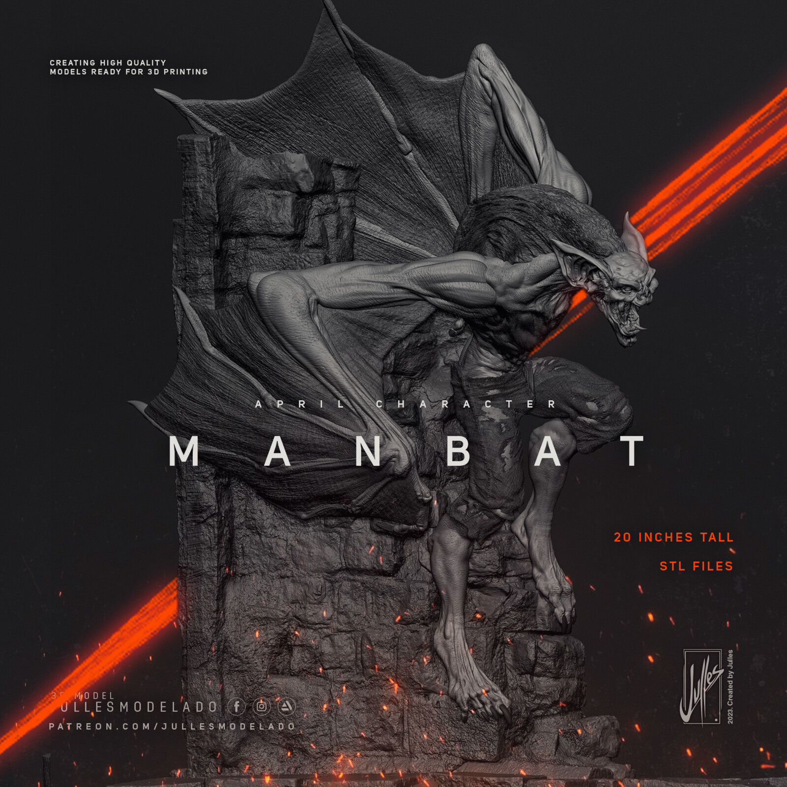 Julles Modelado - Manbat for 3d print