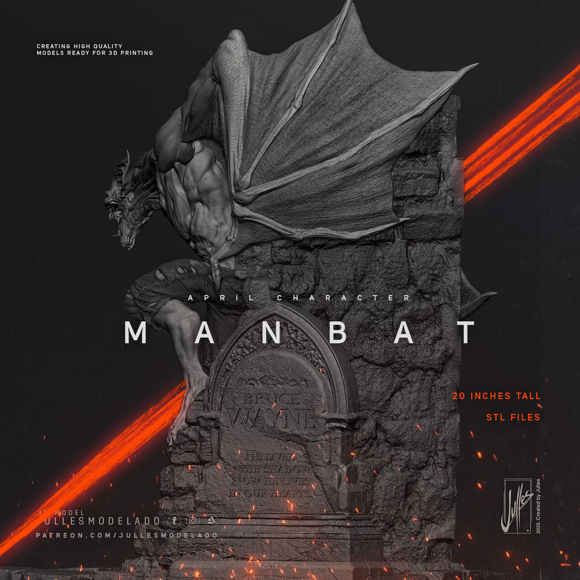 Julles Modelado - Manbat 3d Print Model