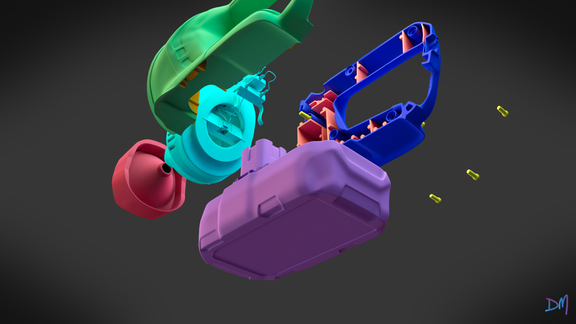David MacLaren - Ryobi Flashlight | Product Visualization Exploded View