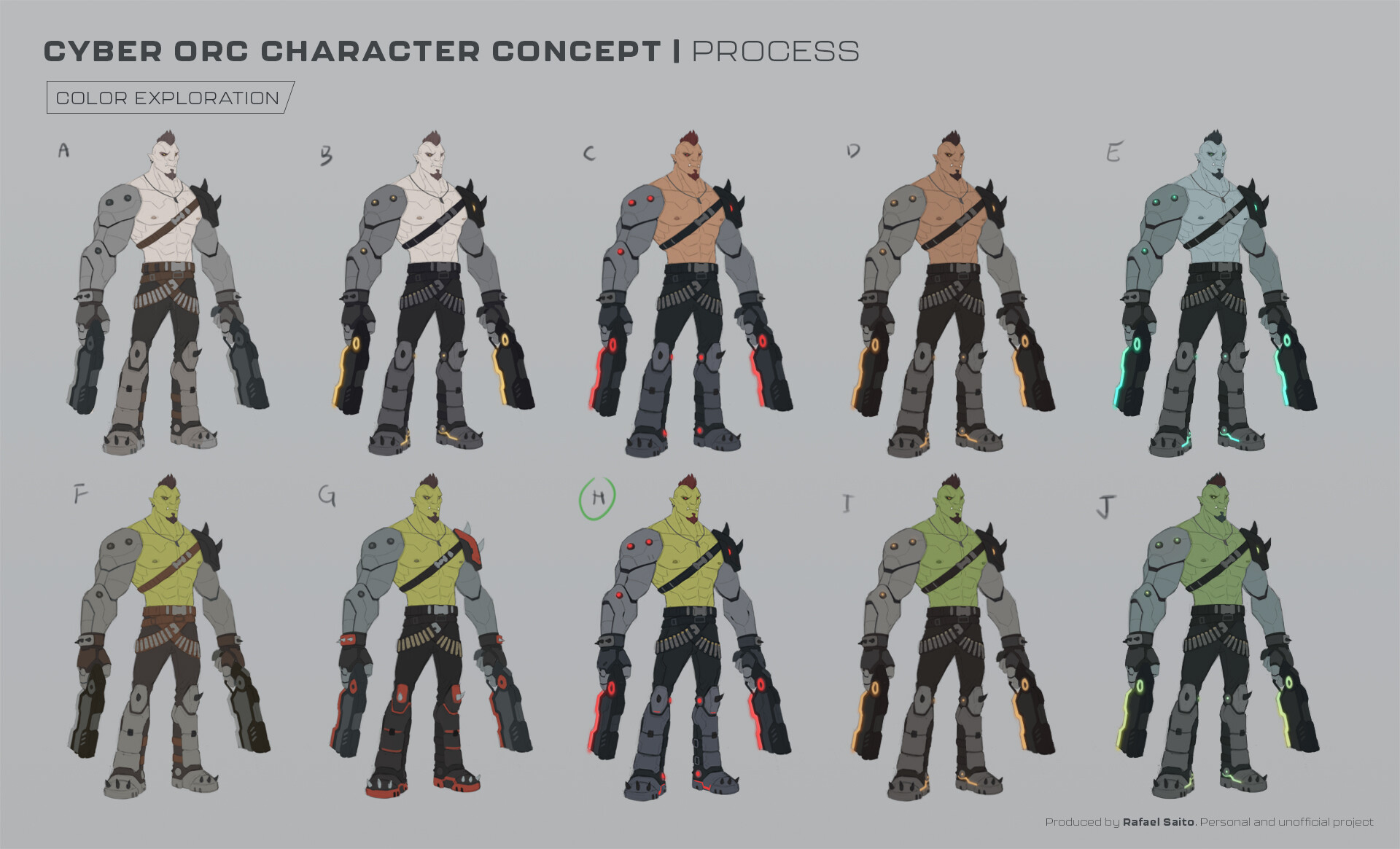 Rafael Saito - Cyber Orc - character concept
