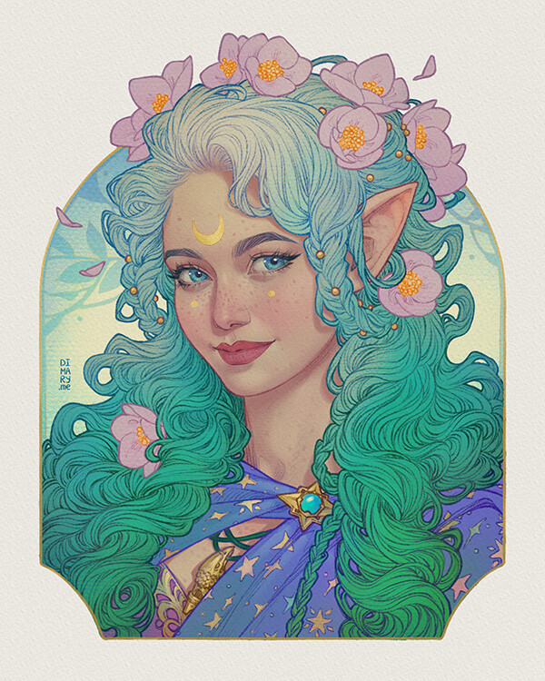 Maria Dimova - DnD character portrait commission: Zadie